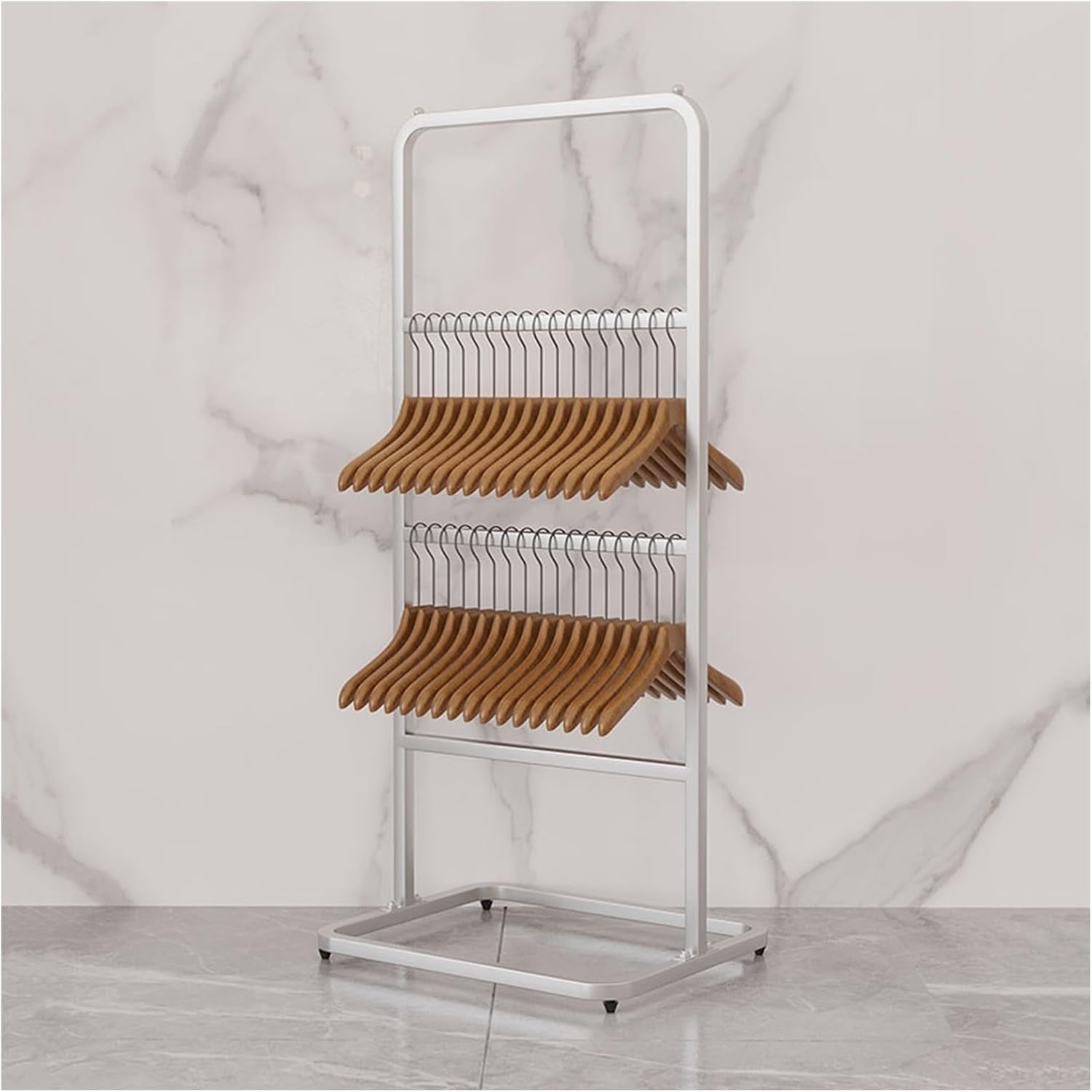 Clothing Hanger Storage Cart Metal Hanger Stacker Organizer Shelf with ...