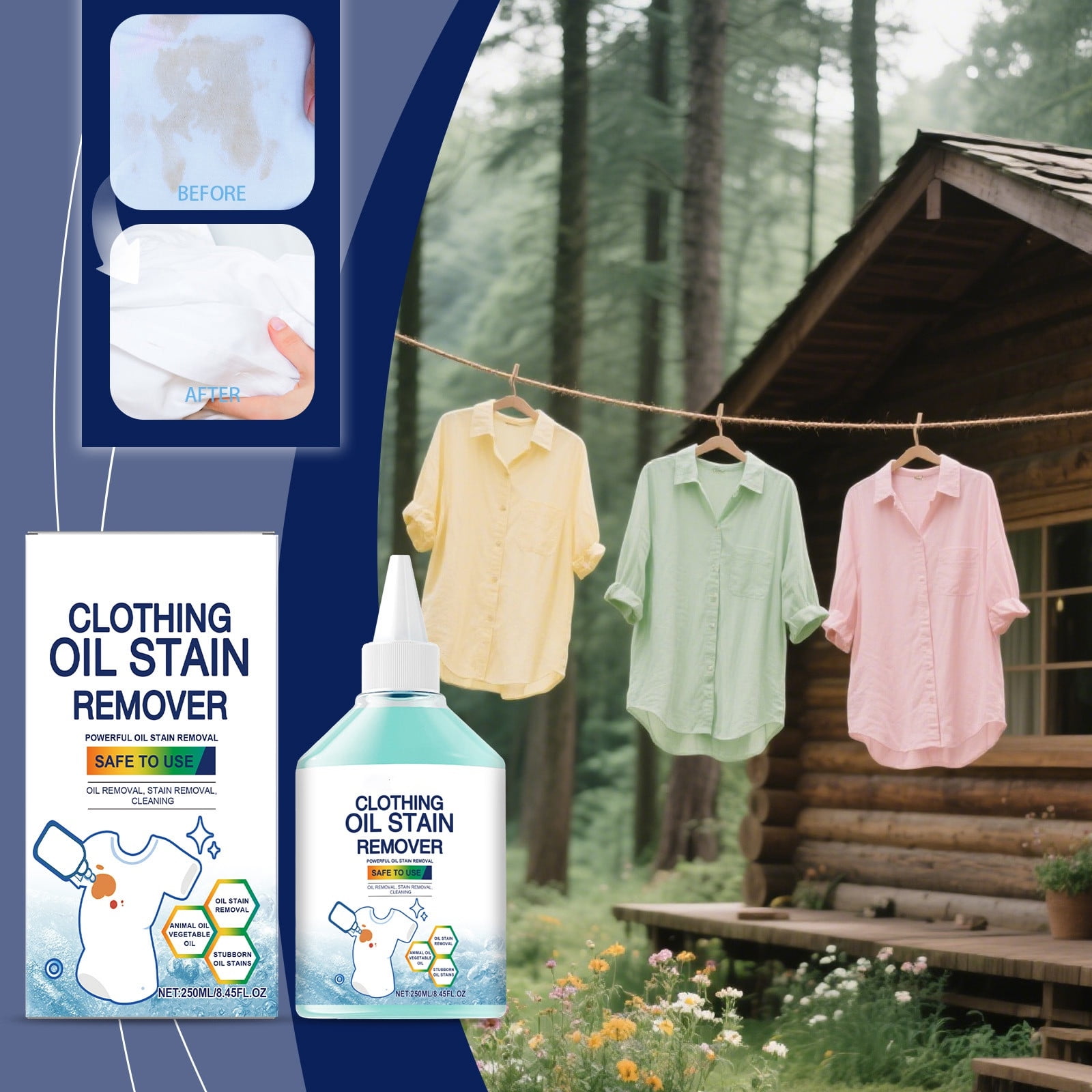 Clothing Oil Stain Remover, A Powerful Cleaning Agent For Removing Dirt ...