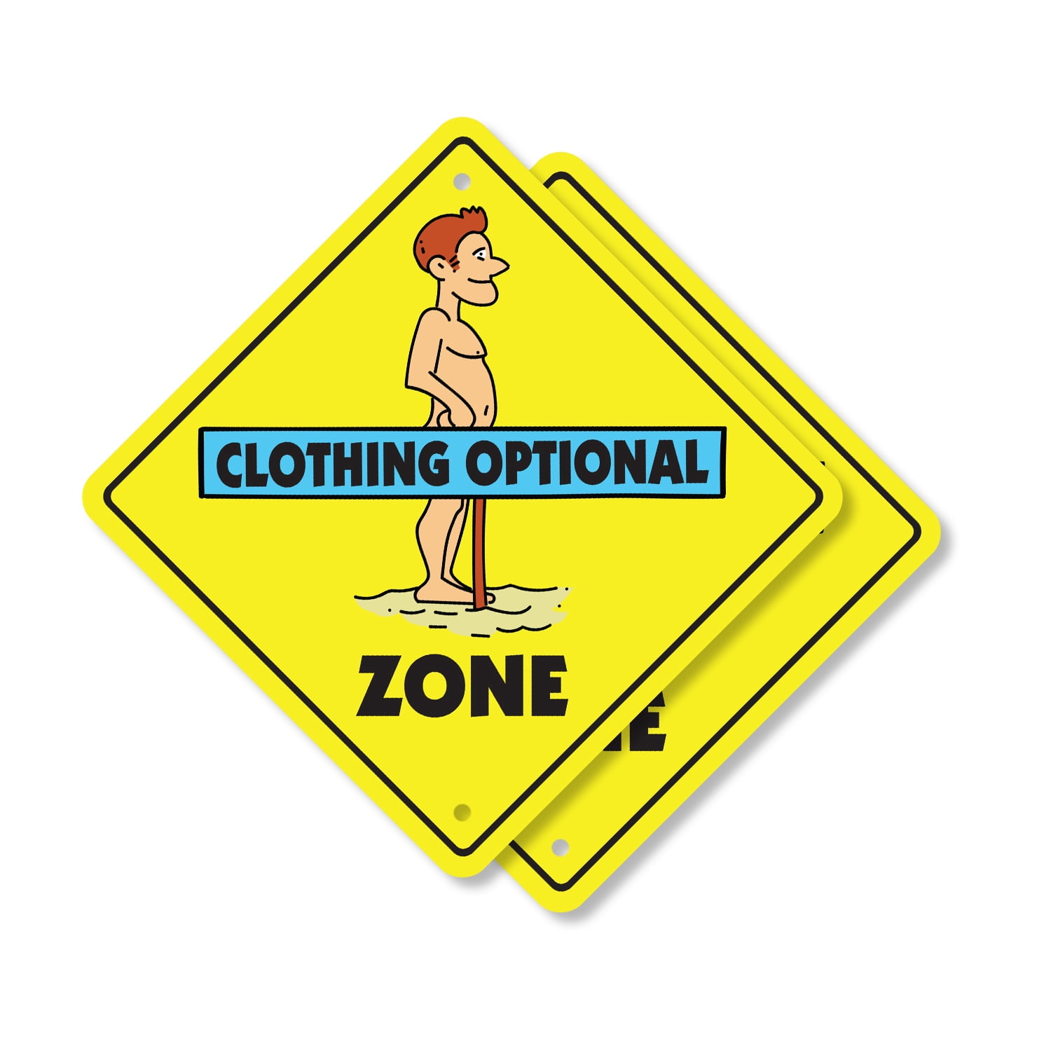 Clothing Optional (2 Pack) Plastic Crossing Sign - 10 Inch X 10 Inch ...