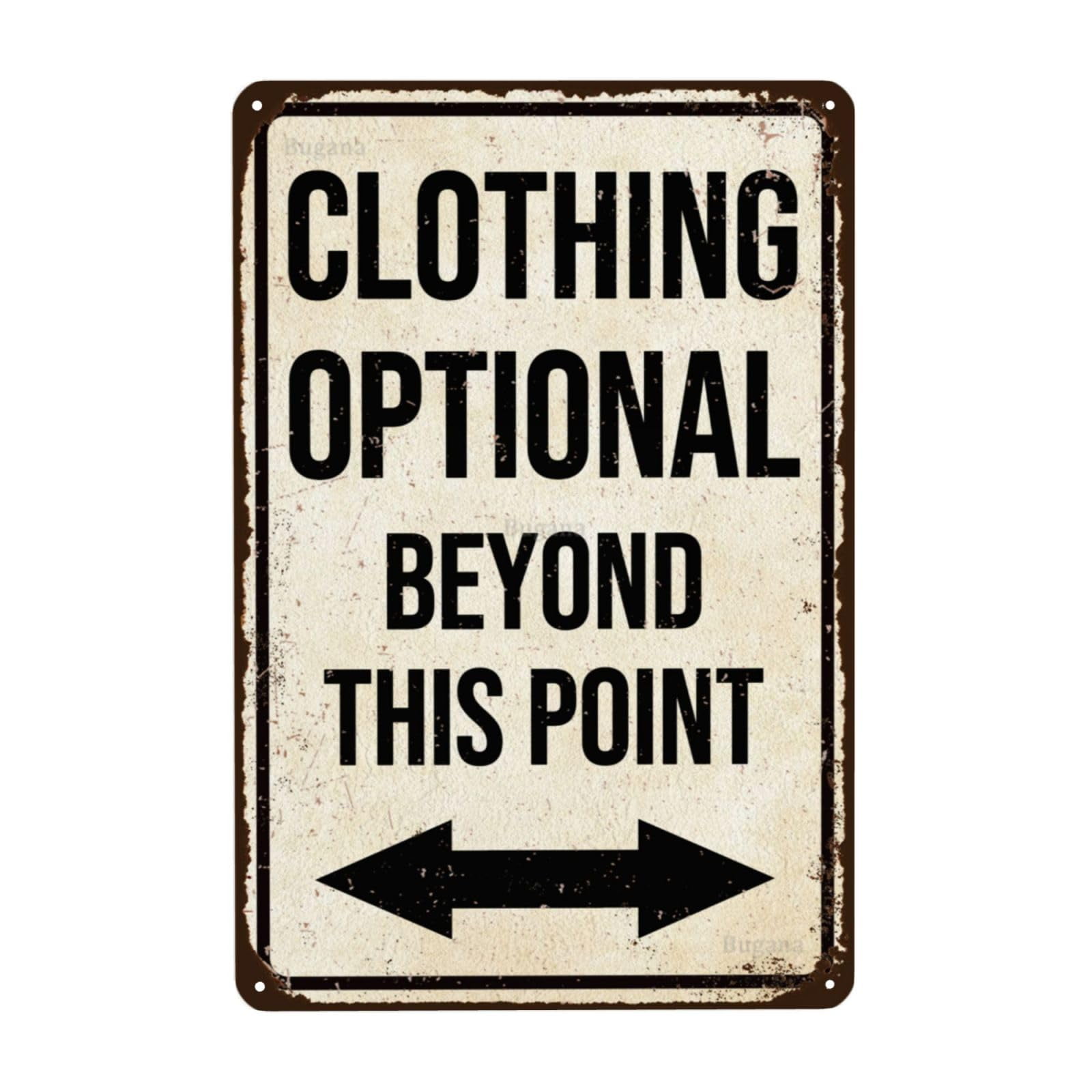Clothing Optional Beyond This Point Vintage Funny Metal Sign, Retro Tin Signs Posters for Man ...