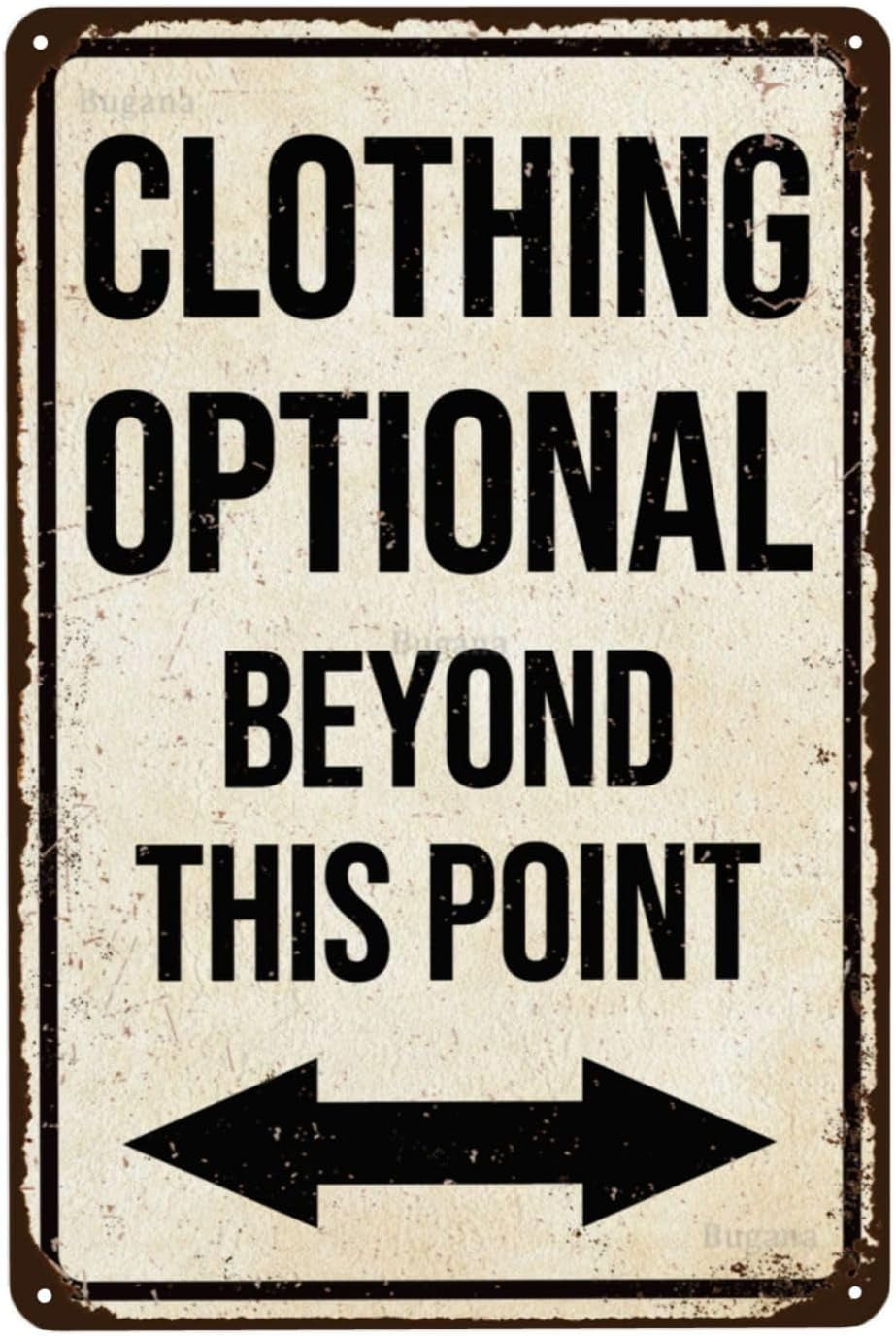 Clothing Optional Beyond This Point Vintage Funny Metal Sign, Retro Tin ...