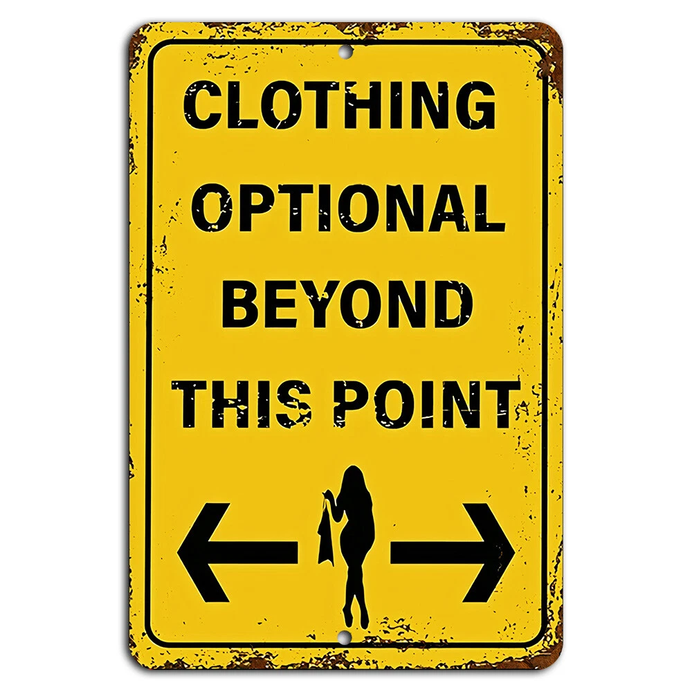Clothing Optional Beyond This Point Funny Rustic Sign - Walmart.com