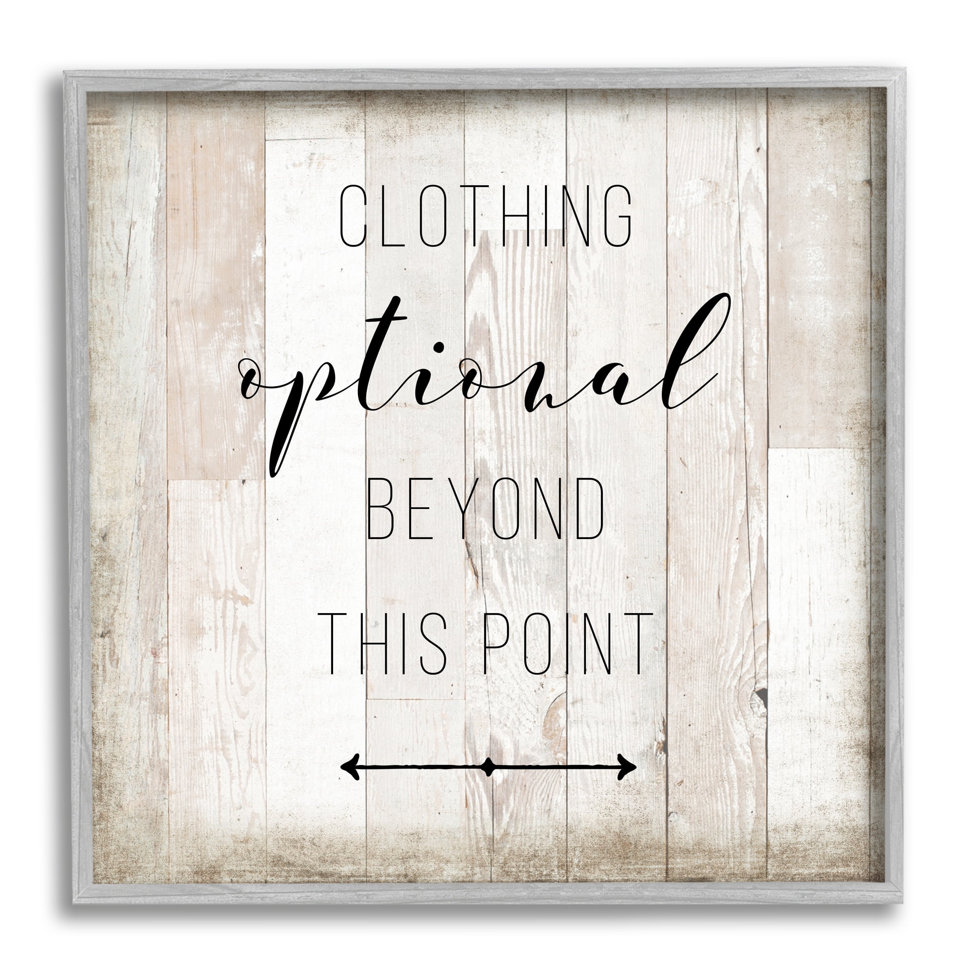 Clothing Optional Beyond This Point Sign Rustic Pattern Typography ...