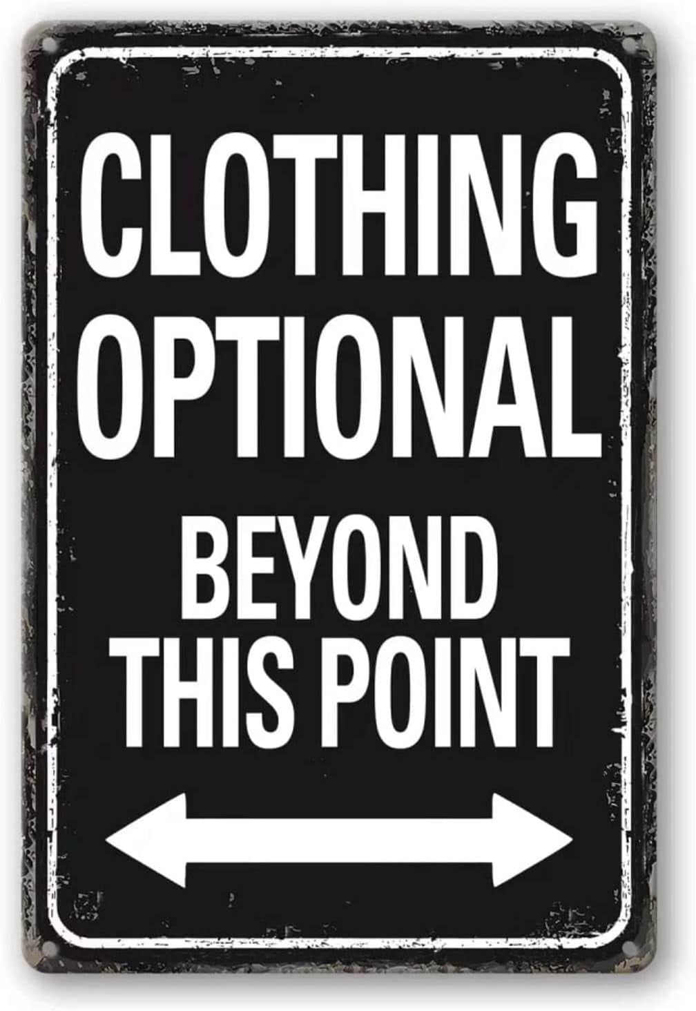 Clothing Optional Beyond This Point Sign Vintage Metal Tin Signs Man ...