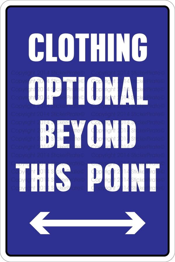 Clothing Optional Beyond This Point Size: 8 x 12 Inch Metal Novelty ...