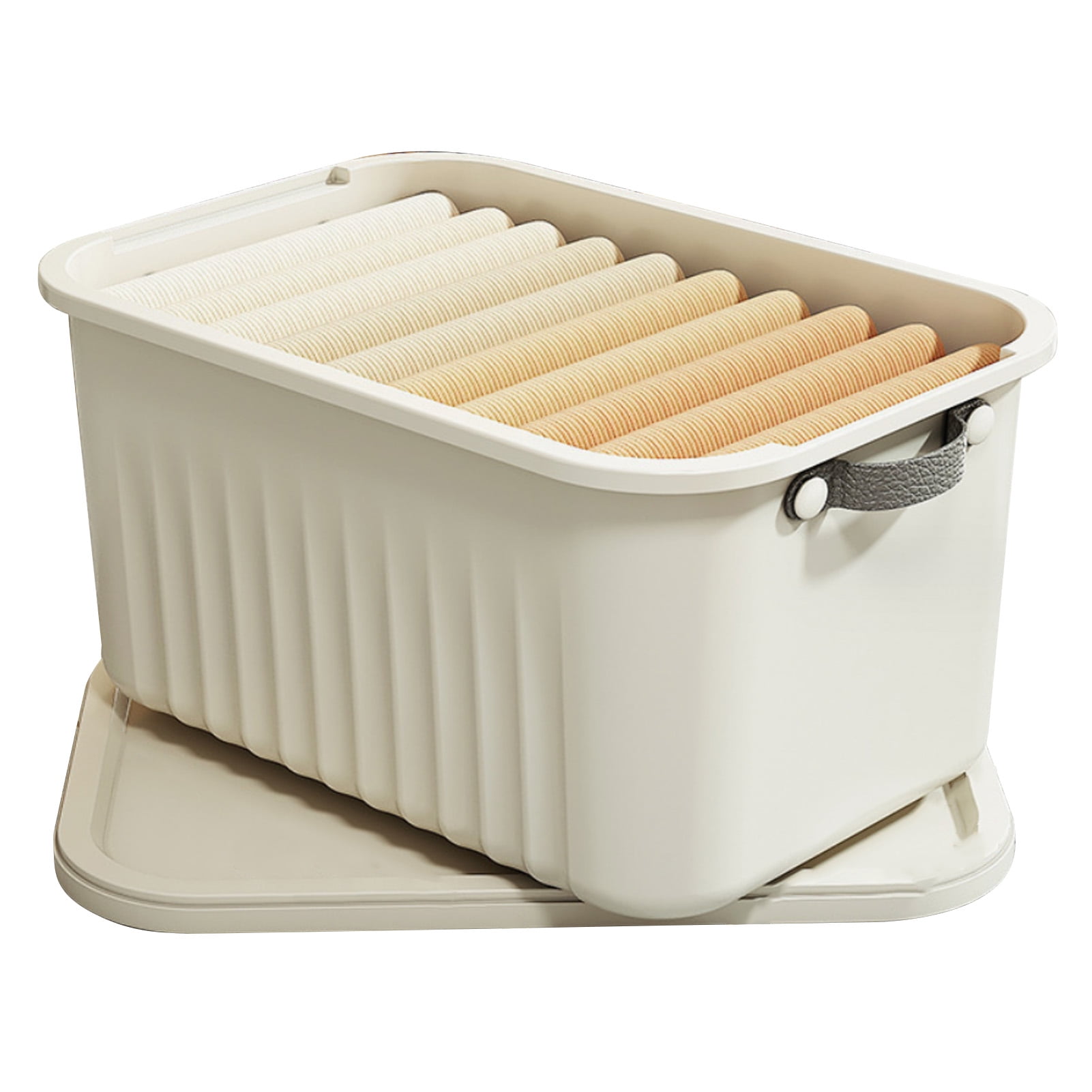 Clothing Organizer Box PP Plastic Large Cloth Storage Basket with Lid ...