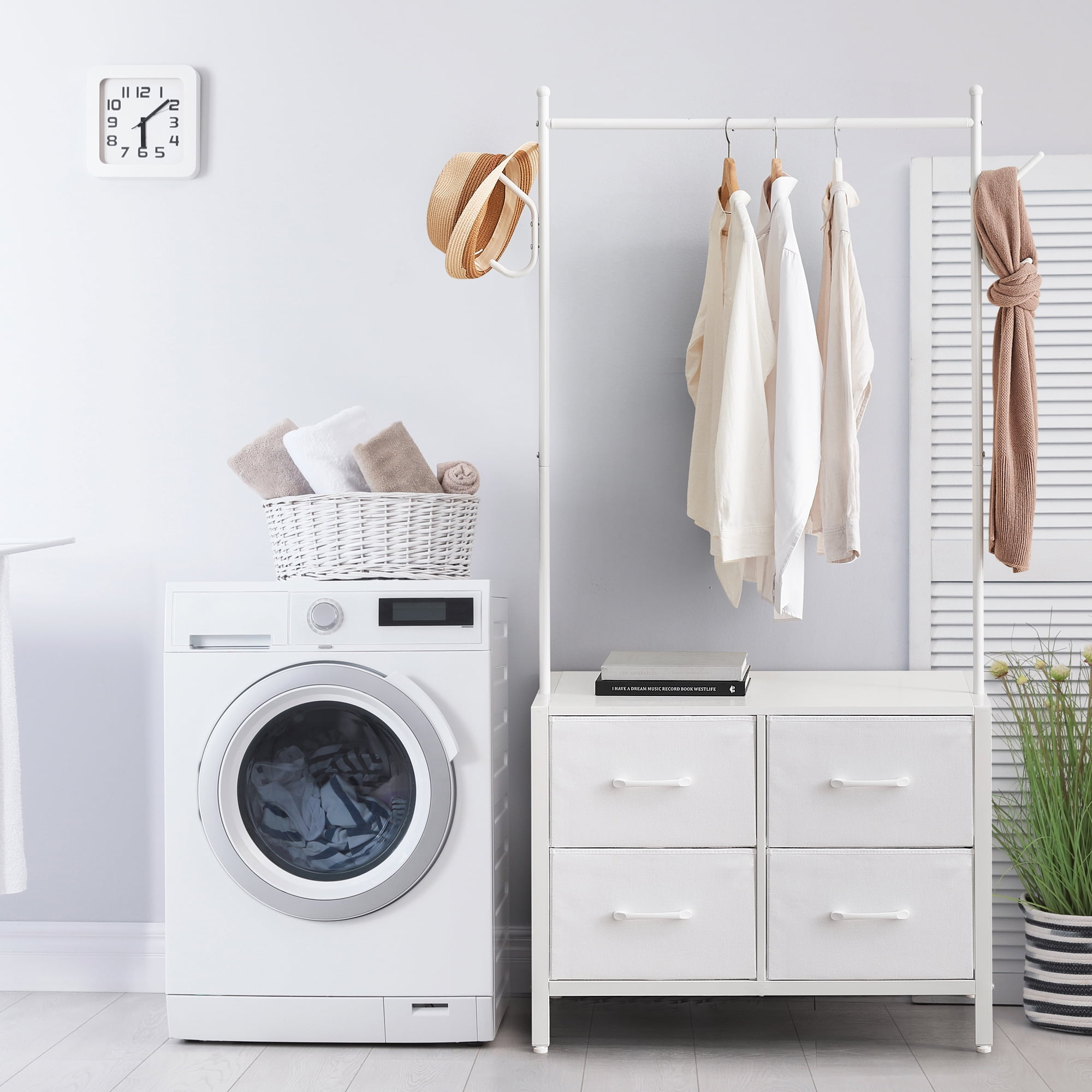 Clothing Rack with 4 Drawers, Freestanding Closet Organizer, Clothes ...