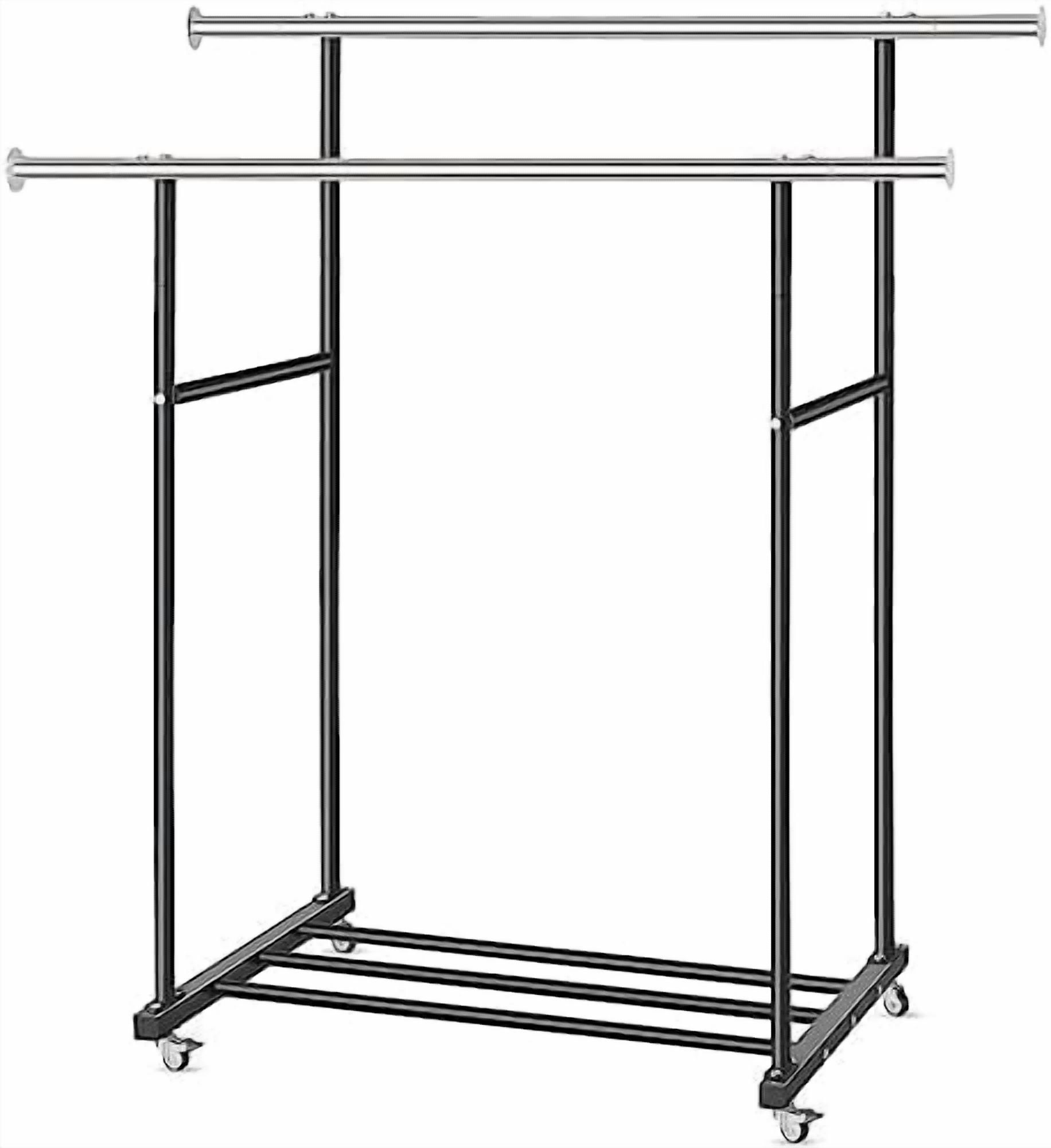 Clothing Rack, 55.51 Inch Heavy Duty Clothes Rack Rolling Garment Rack ...