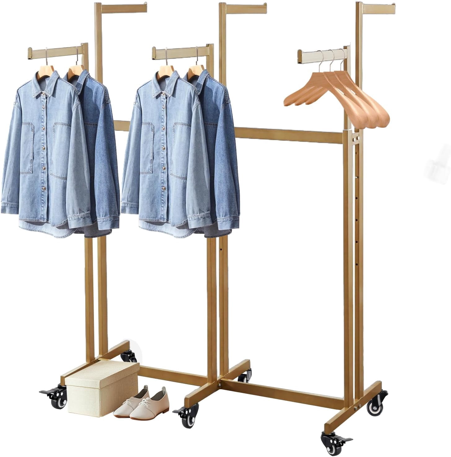 Clothing Rack 6 Way Heavy Duty Clothing Display Stand with Wheels ...