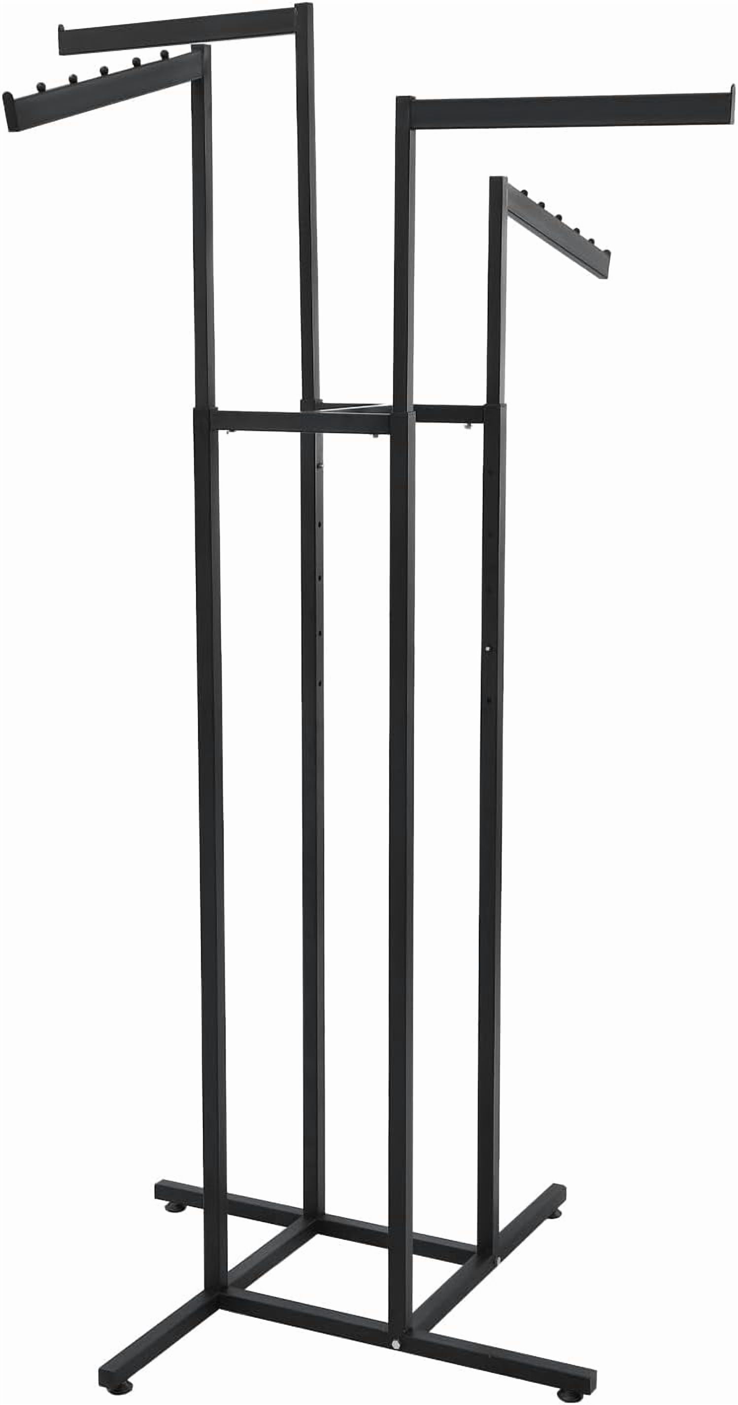 Clothing Rack – Black 4 Way Rack, High-Capacity, Height Adjustable ...