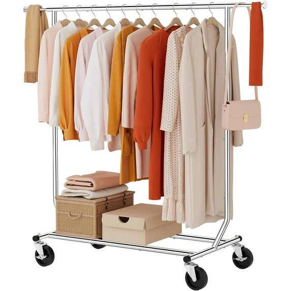Clothing Rack Clothes Racks Foldable Garment Rack with Wheels and ...