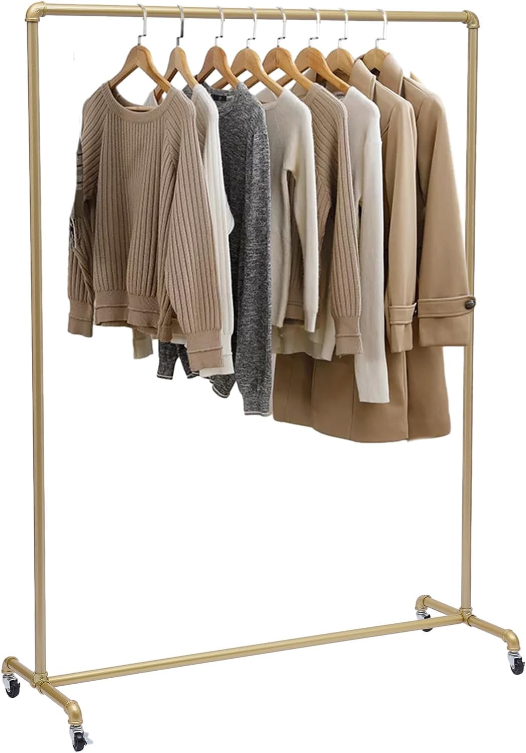 Clothing Rack,Commercial Heavy Duty Sturdy Metal Rolling Clothing Coat ...