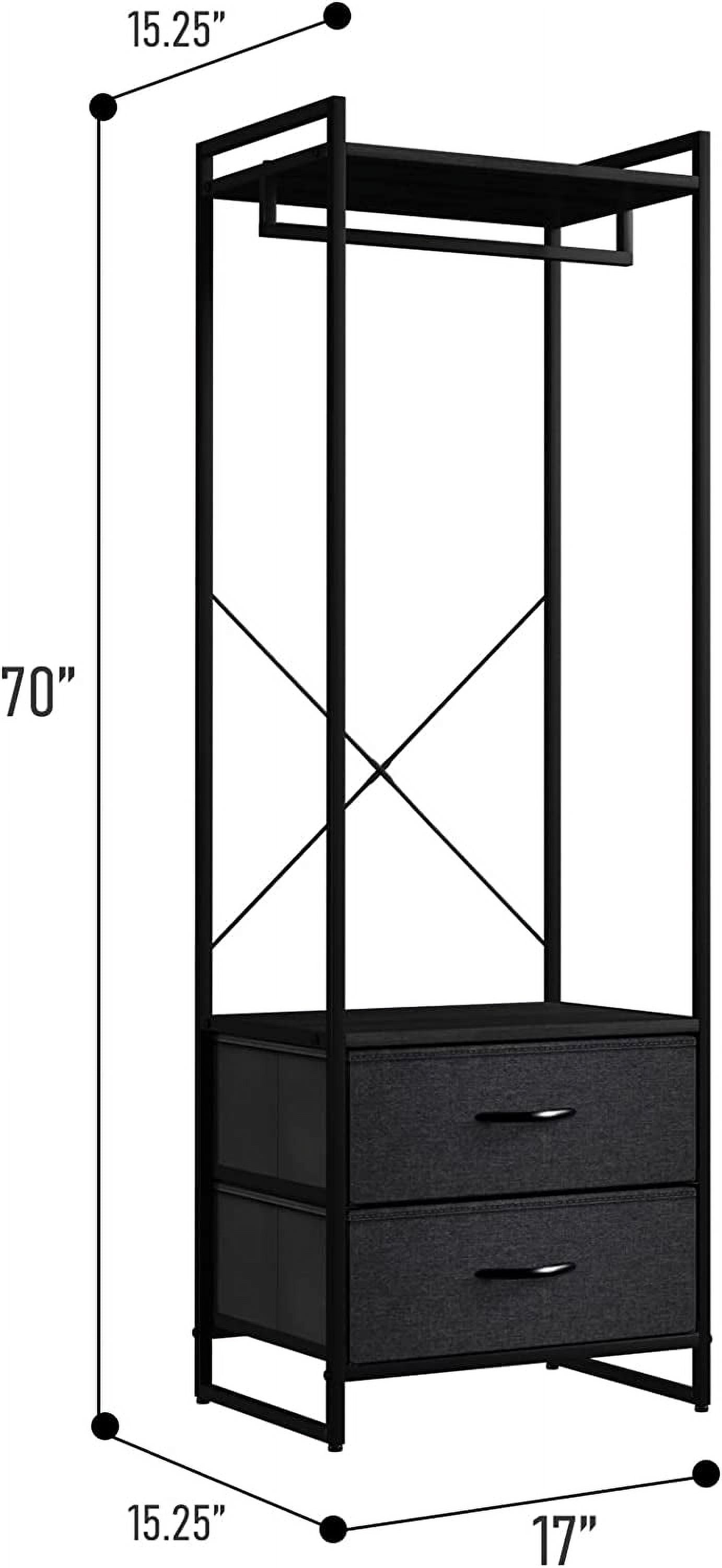 Clothing Rack with Drawers - Clothes Stand Dresser - Wood Top, Steel ...