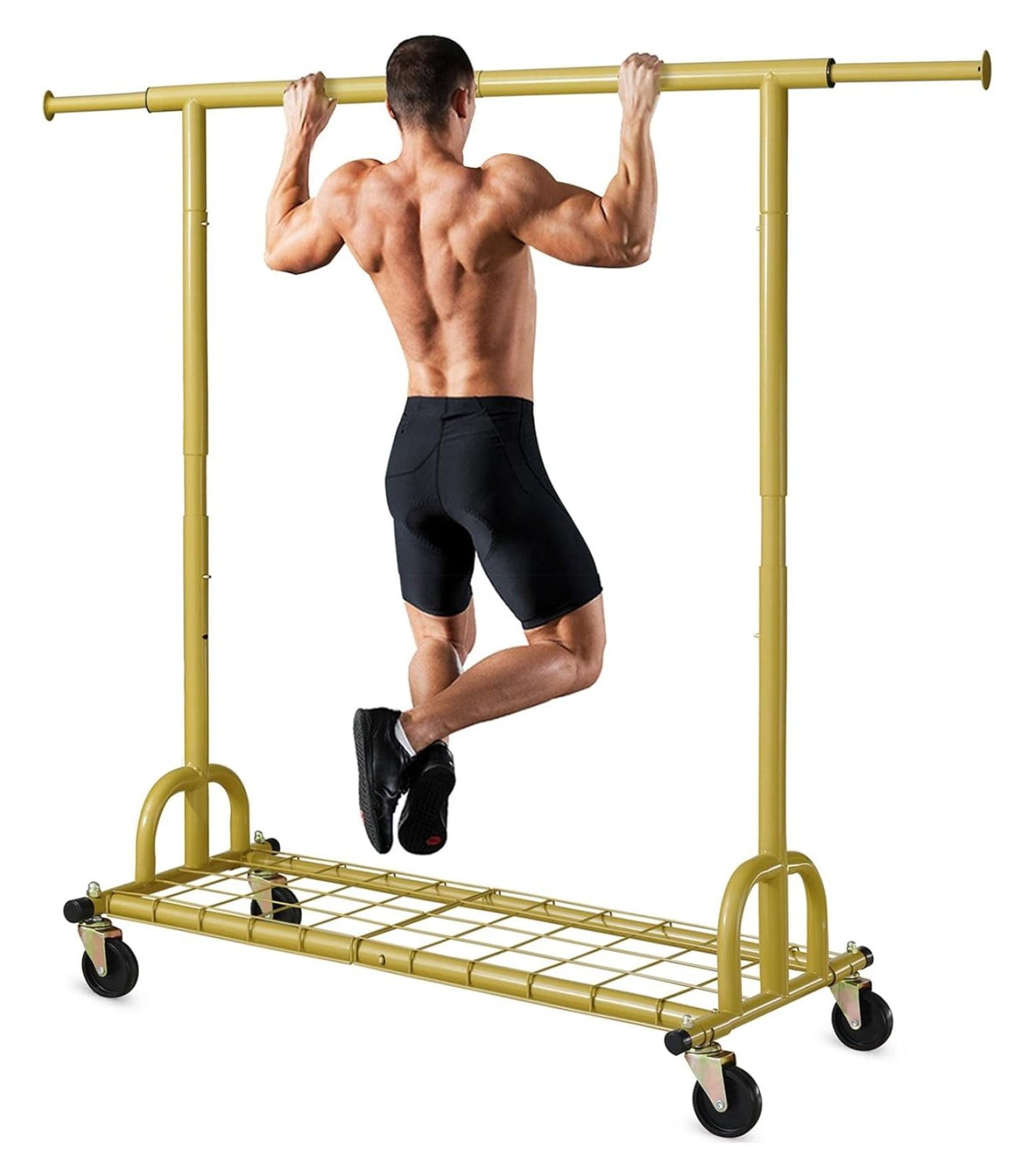 Clothing Rack Heavy Duty, Clothes Rack with Wheels 525LBS, Metal ...