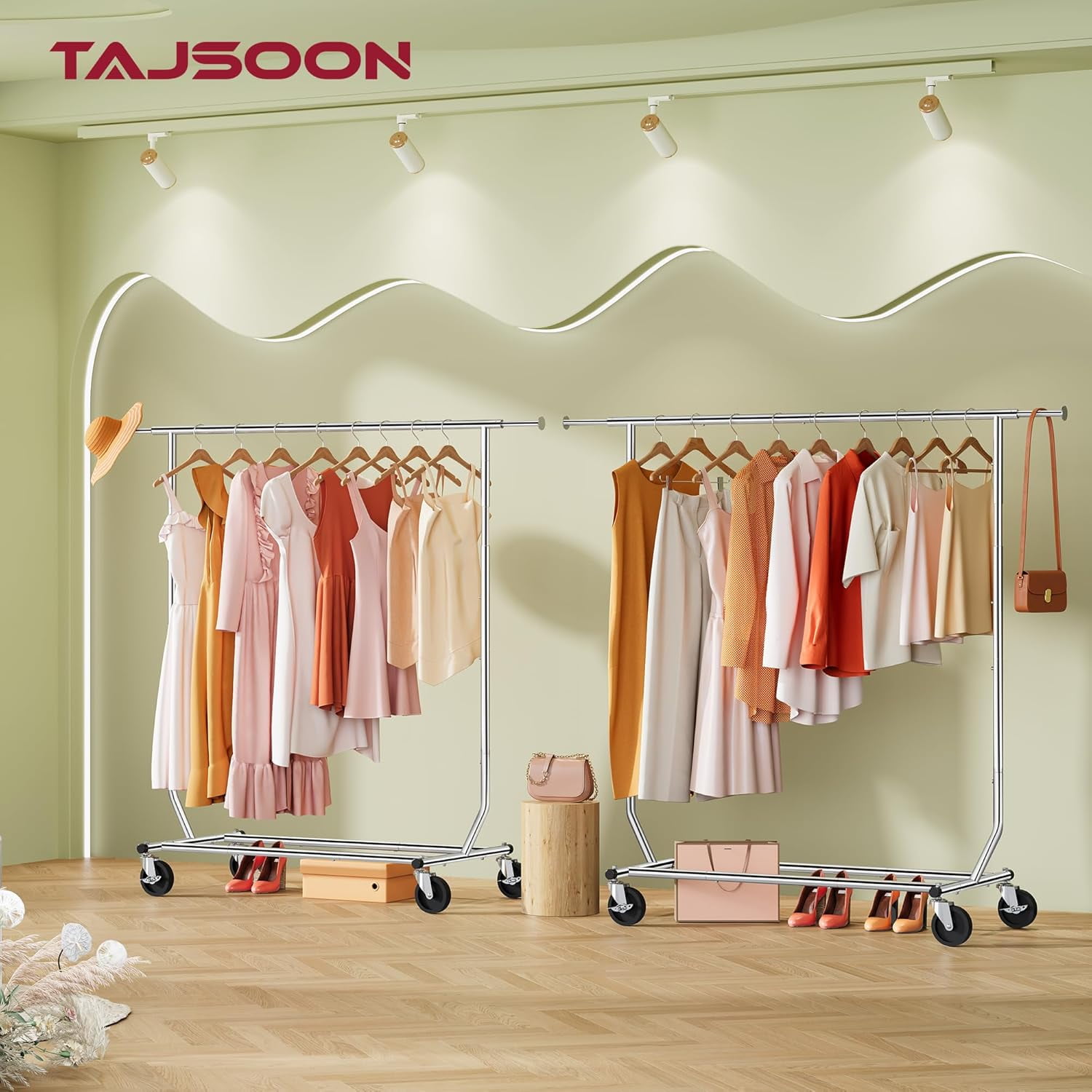 Clothing Rack Heavy Duty Clothes Racks Foldable Garment Rack with ...