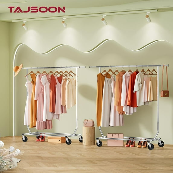 Clothing Rack Heavy Duty Clothes Racks Foldable Garment Rack with ...