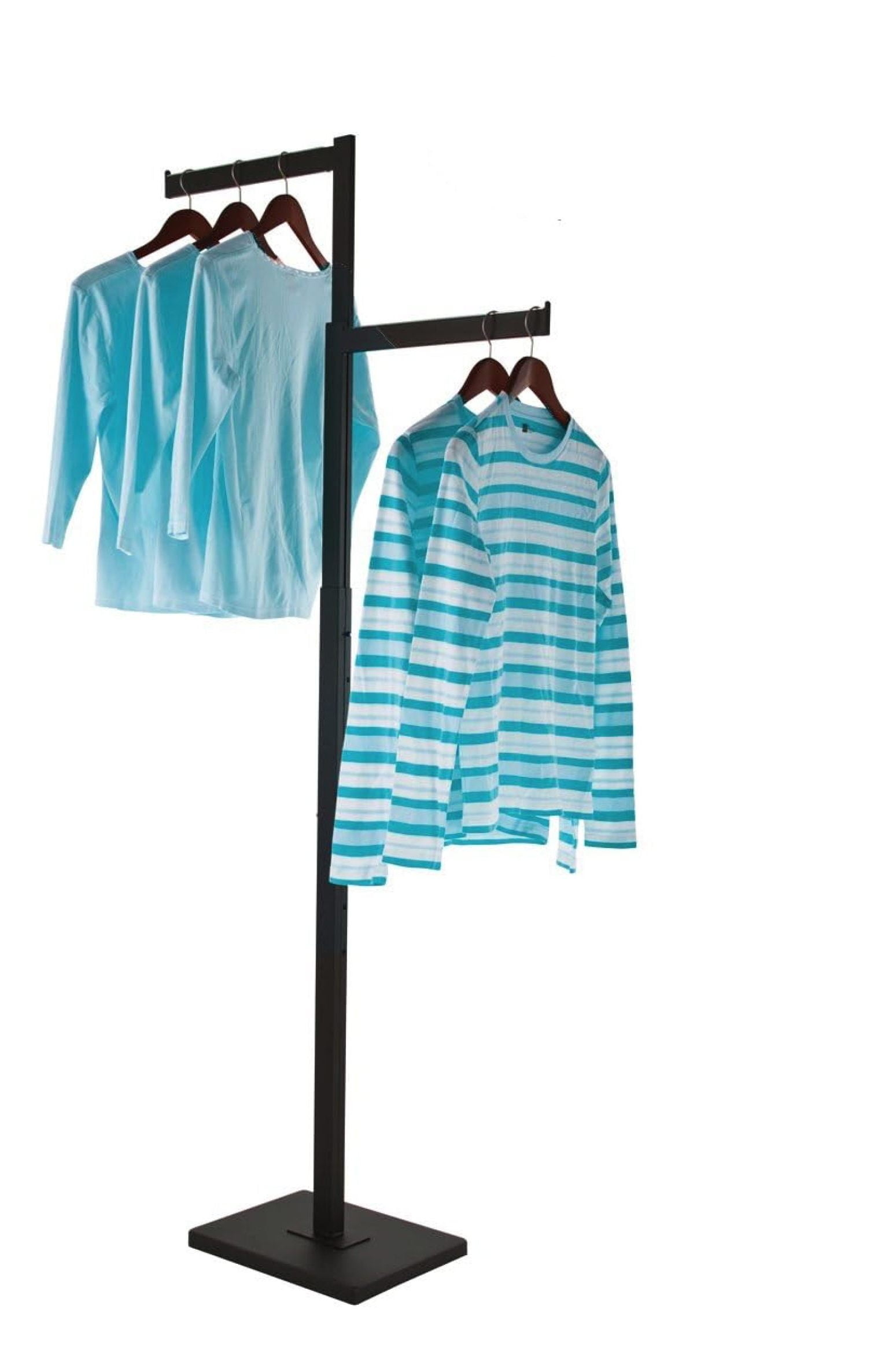 Clothing Rack - Heavy Duty Textured Black Finish - 2 Way Clothes Rack ...