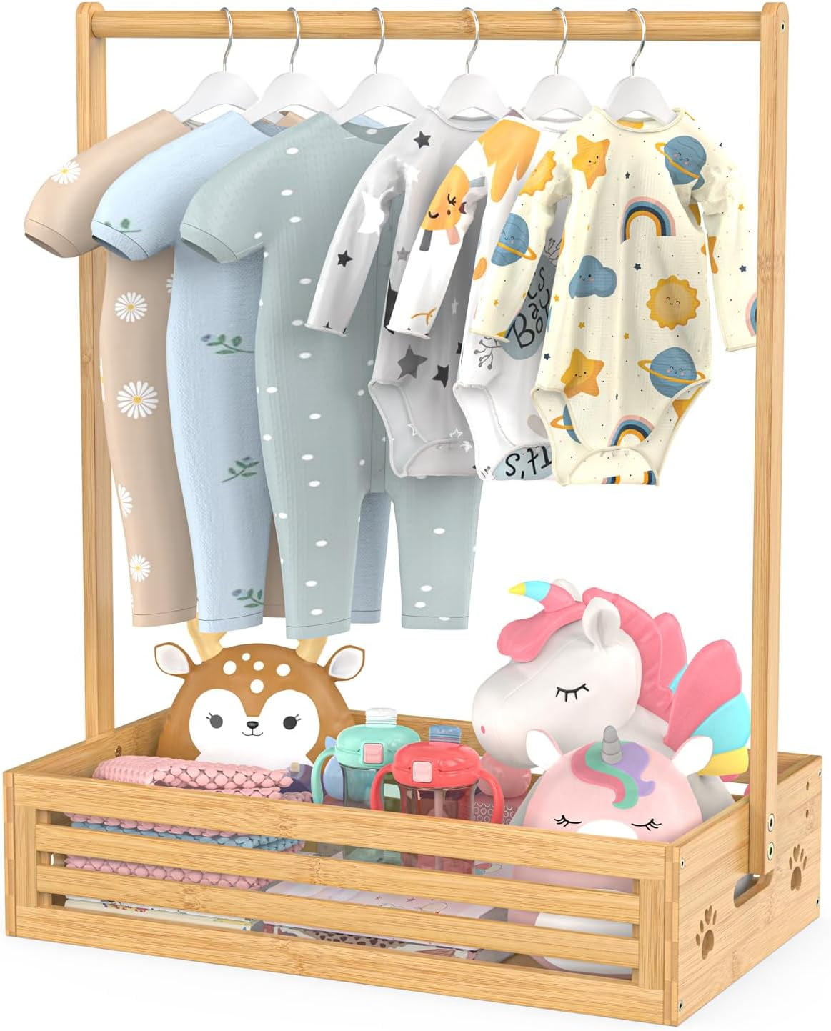 Clothing Rack for Toddler, Pets Clothes Rack with Storage Box ...