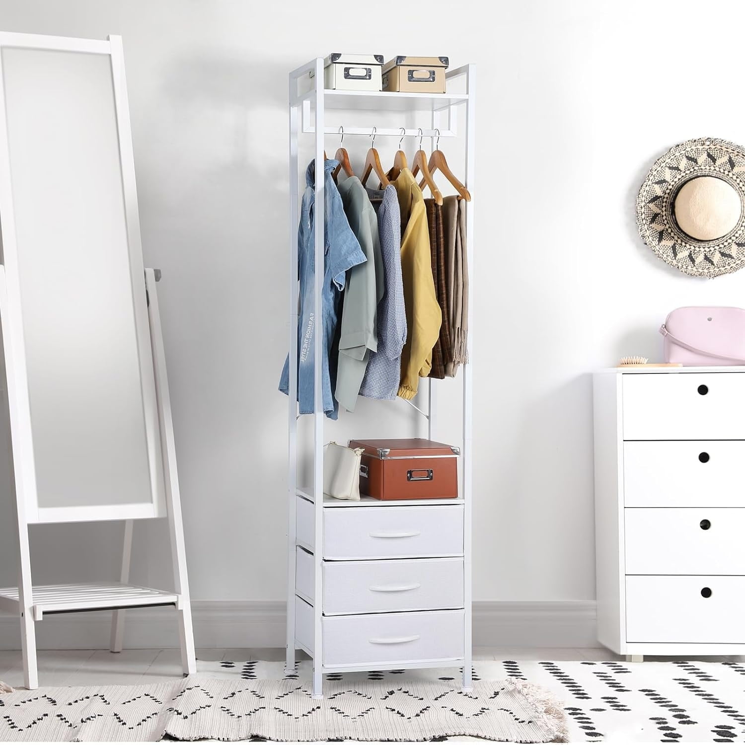 Clothing Rack with Drawers White - Walmart.com