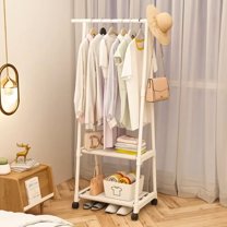 Home Depot Triangular Rolling Clothes Rack, 2-Tier Portable Coat Hanger ...