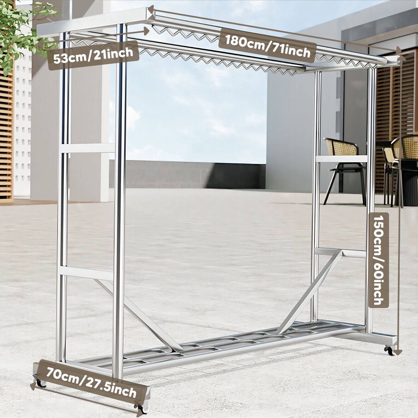 Clothing Racks for Hanging Clothes, Rolling Clothing Rack With Shelves ...