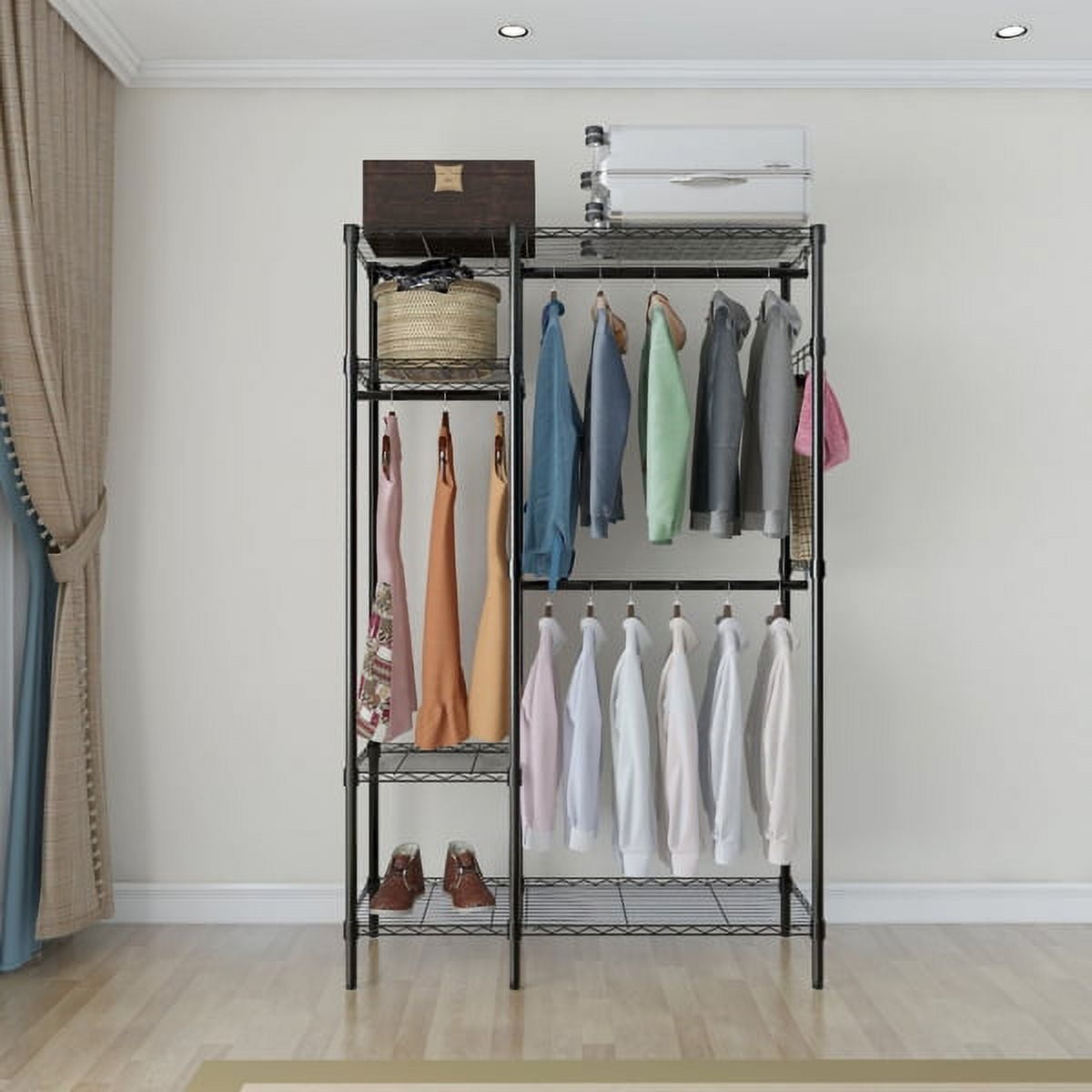 Clothing Racks for Hanging Clothes with Shelves, Portable Closet System ...