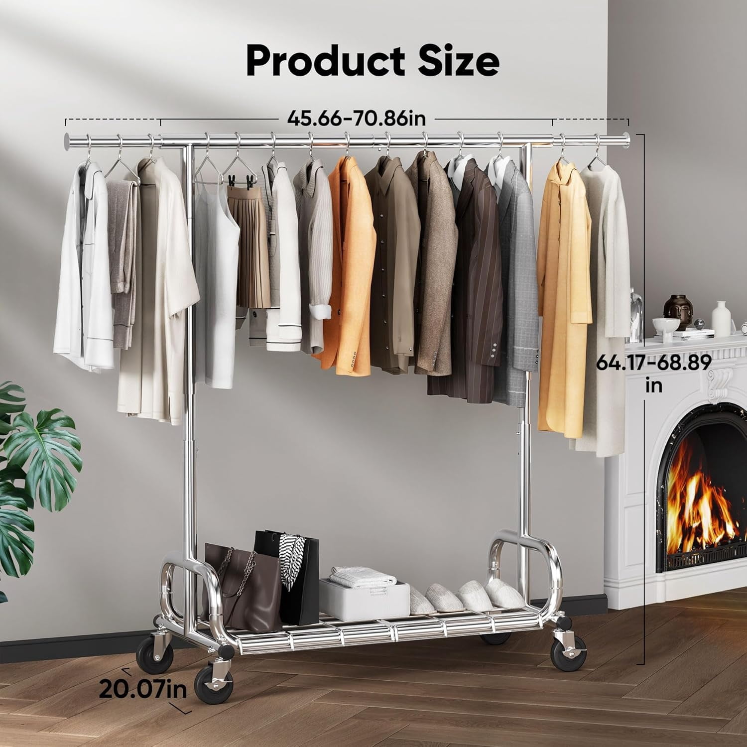 Clothing Racks Heavy Duty Clothes Rack Adjustable Garment Rack for ...