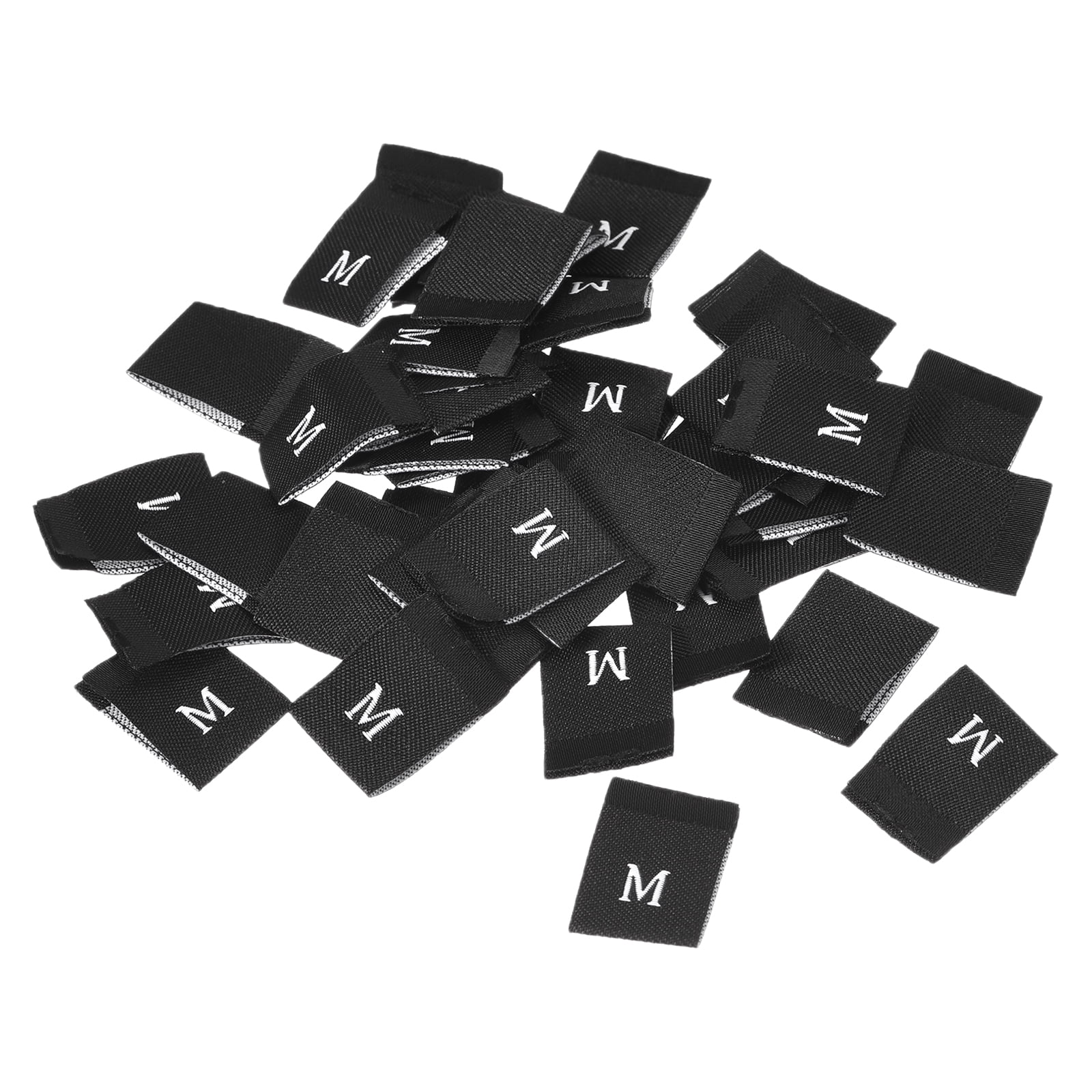Clothing Sewing Size Label, M Sizes Woven Embroidered Label Black for ...