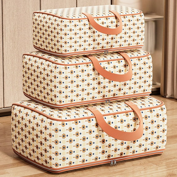 Clothing Storage Bag with Handle and Zipper - Large Capacity Foldable ...