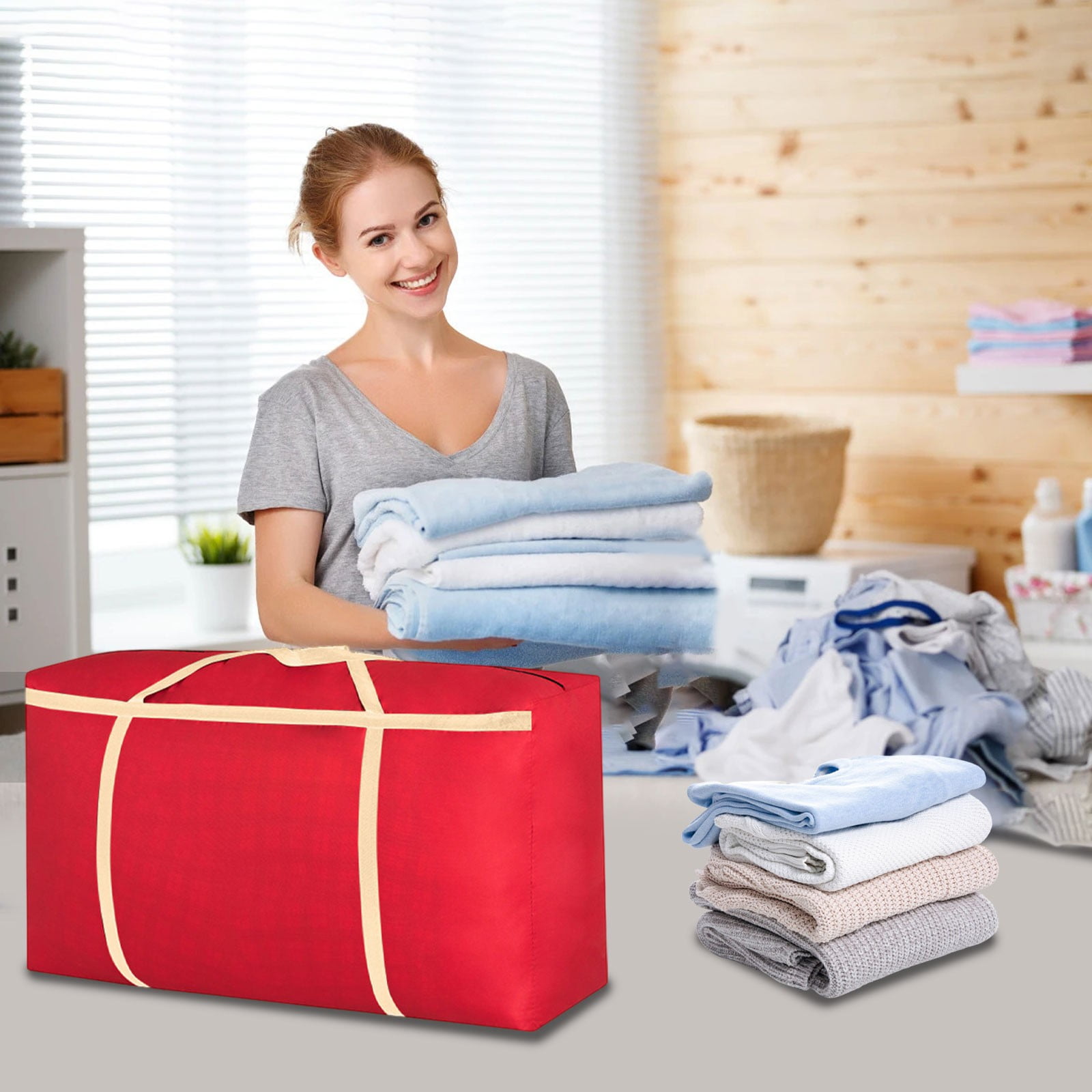 Clothing Storage Bags With Handle And Zipper Travel Moving Bags For ...