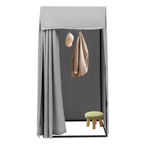 Clothing Store Fitting Room, Portable Dressing Room Metal Frame with ...