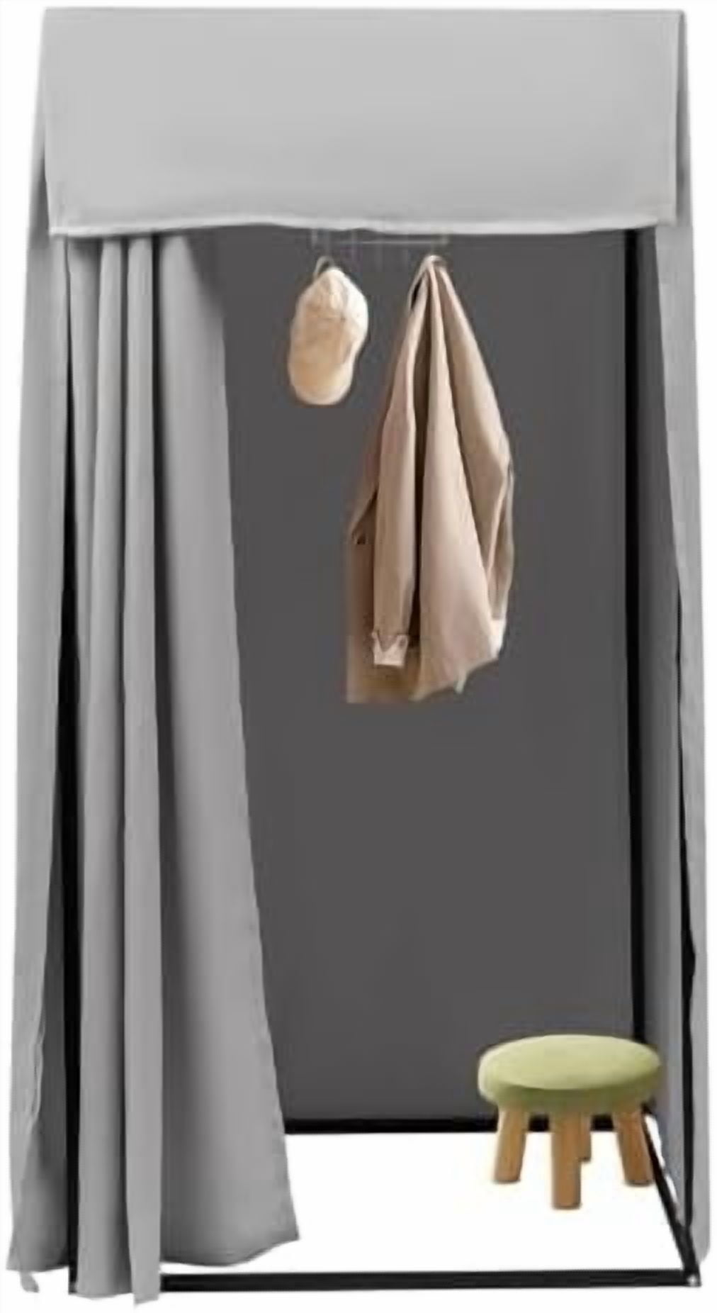 Clothing Store Fitting Room, Portable Dressing Room Metal Frame with ...