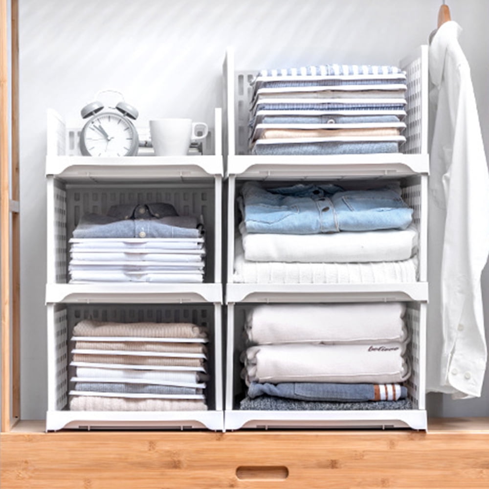 Clothing Wardrobe Storage Frame Clothes Layered Partition Storage Shelf ...