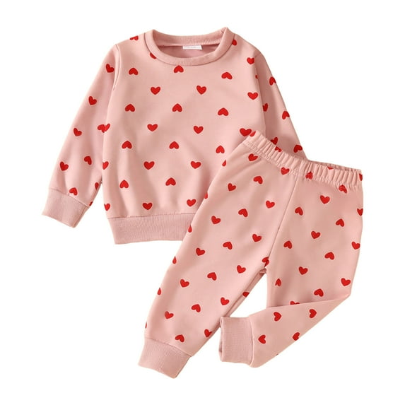 Clothing for Girls 2 Pc Outfit for Girls Long Sleeve Pullover Heart ...