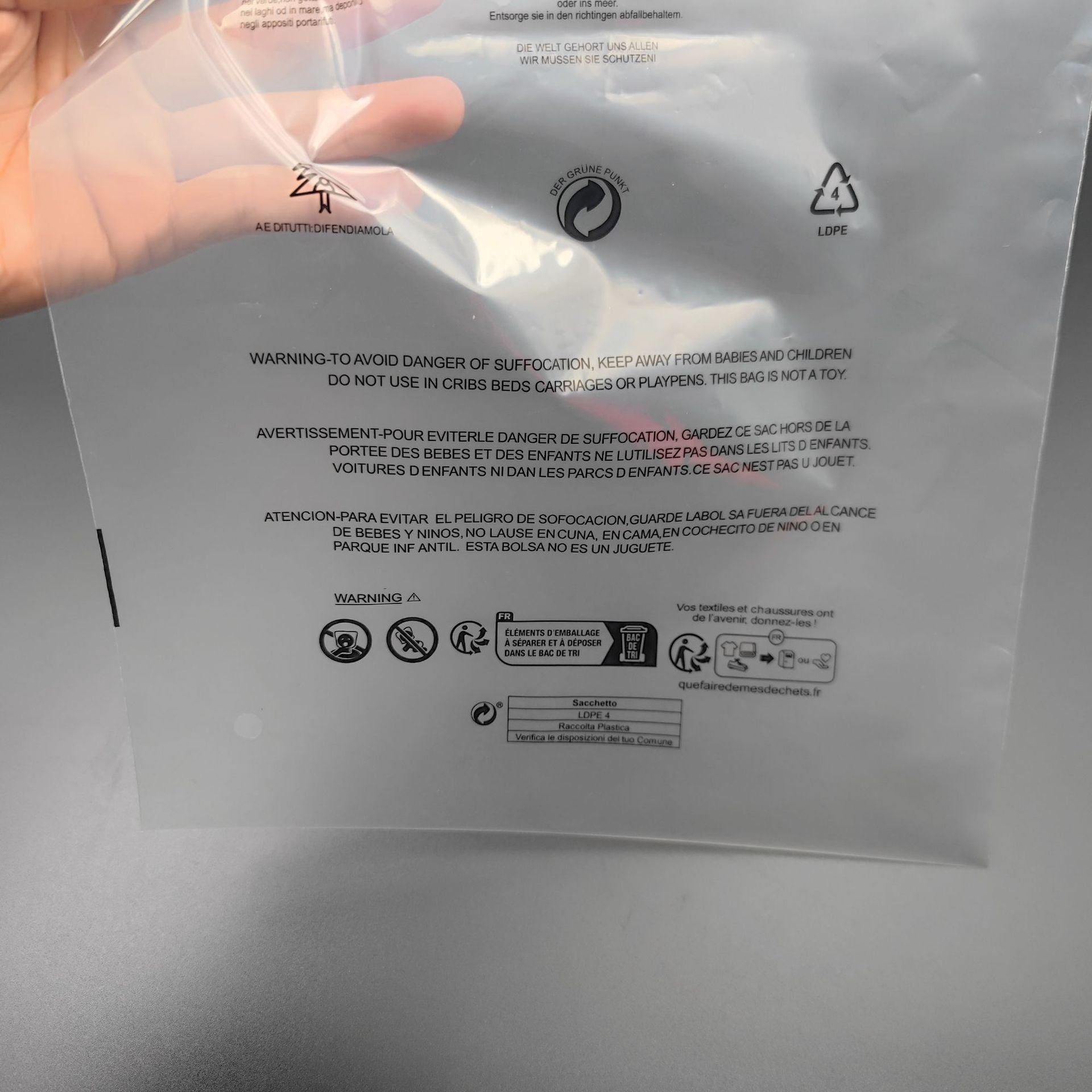 Clothing packaging bag environmental protection label transparent ...