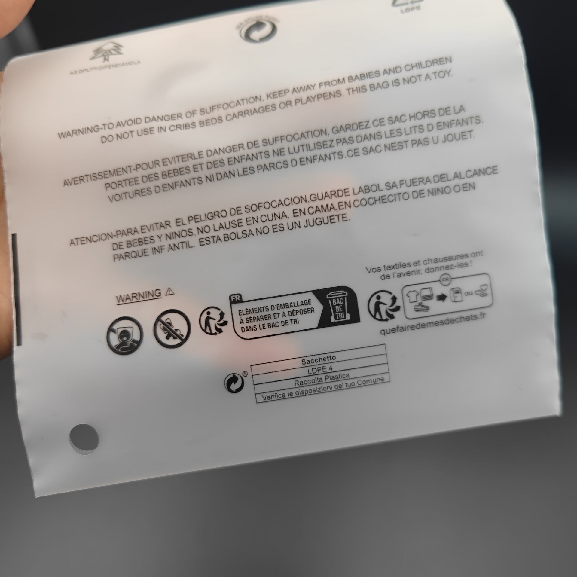 Clothing packaging bag environmental protection label transparent ...