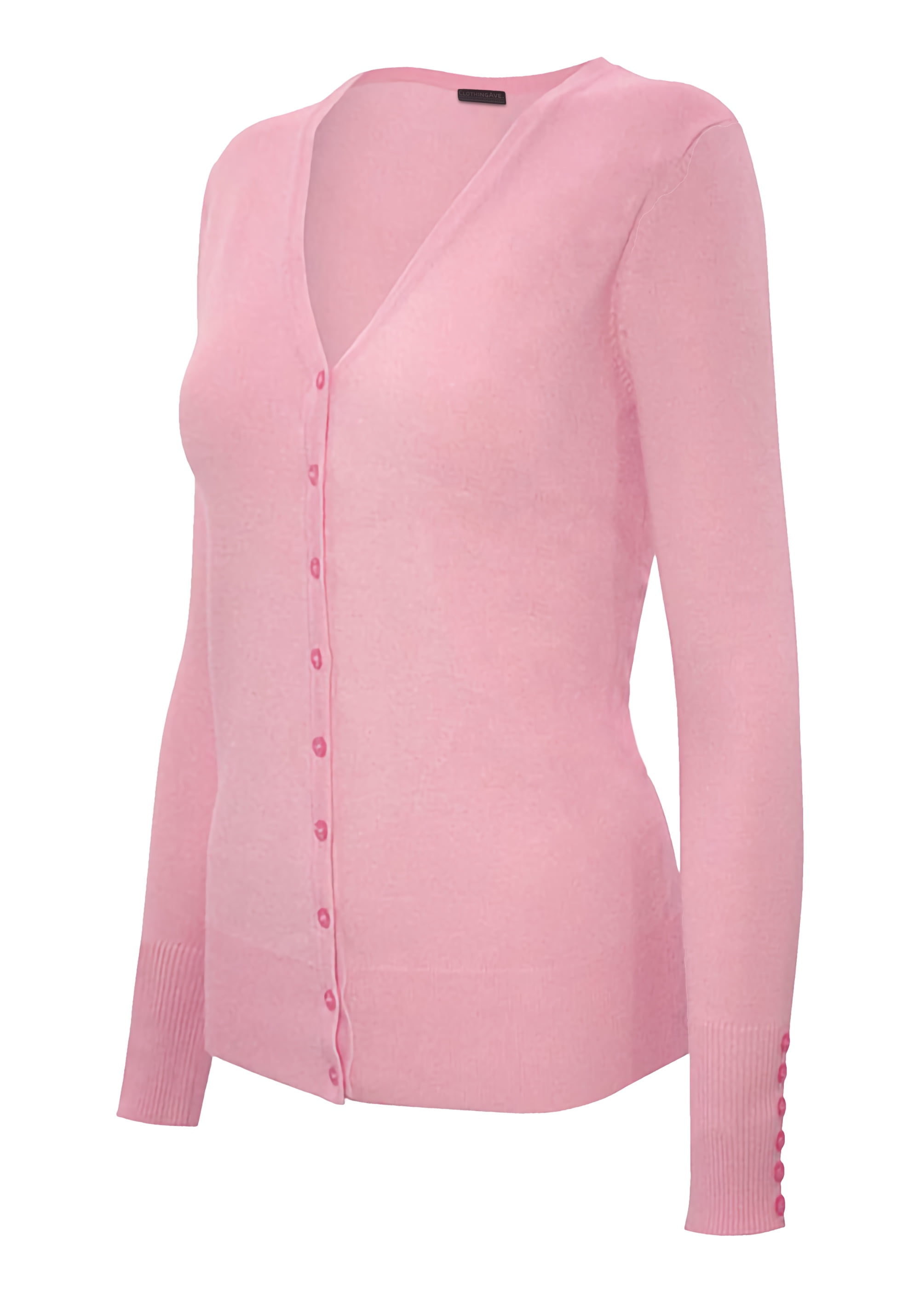 ClothingAve. Women's Classic V-Neck Button Up Cardigan-2 Female ...