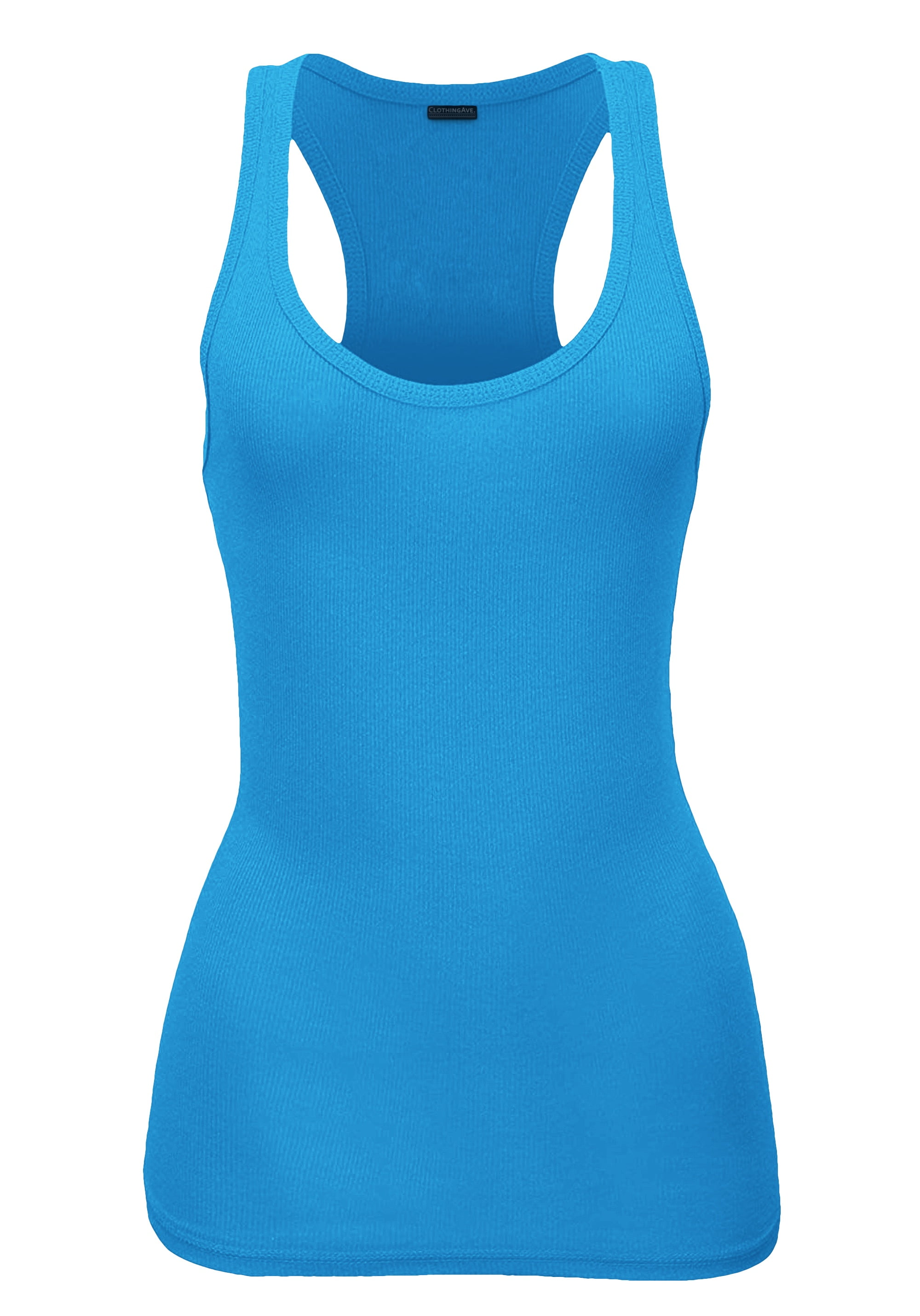 ClothingAve. Women's Ribbed Jersey Knit Racerback Tank Top Moisture ...