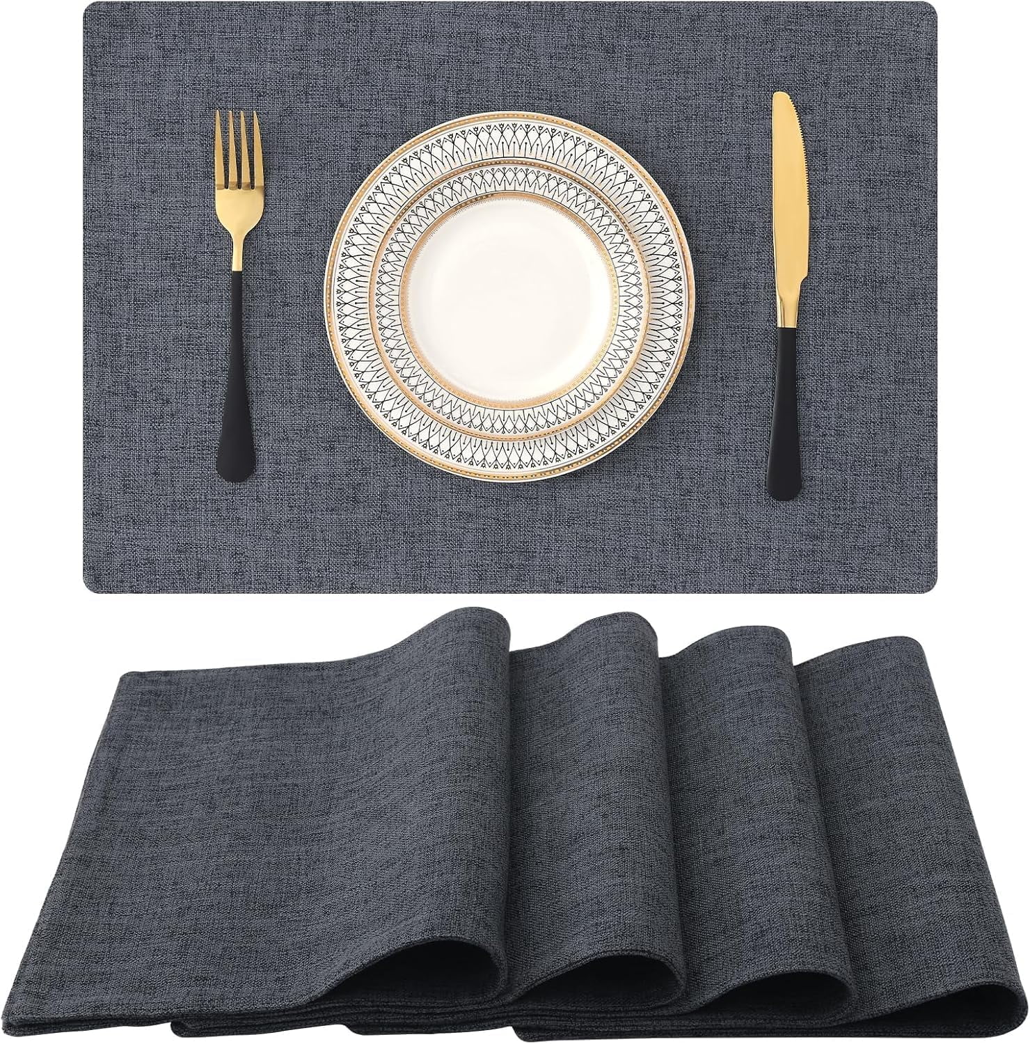 Cloths Placemats for Dining Table Set of 6, Heat Resistant Washable ...