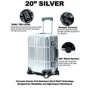 All Aluminum-magnesium Alloy Luxury Entire Hard Metal Case 24" Luggage ...