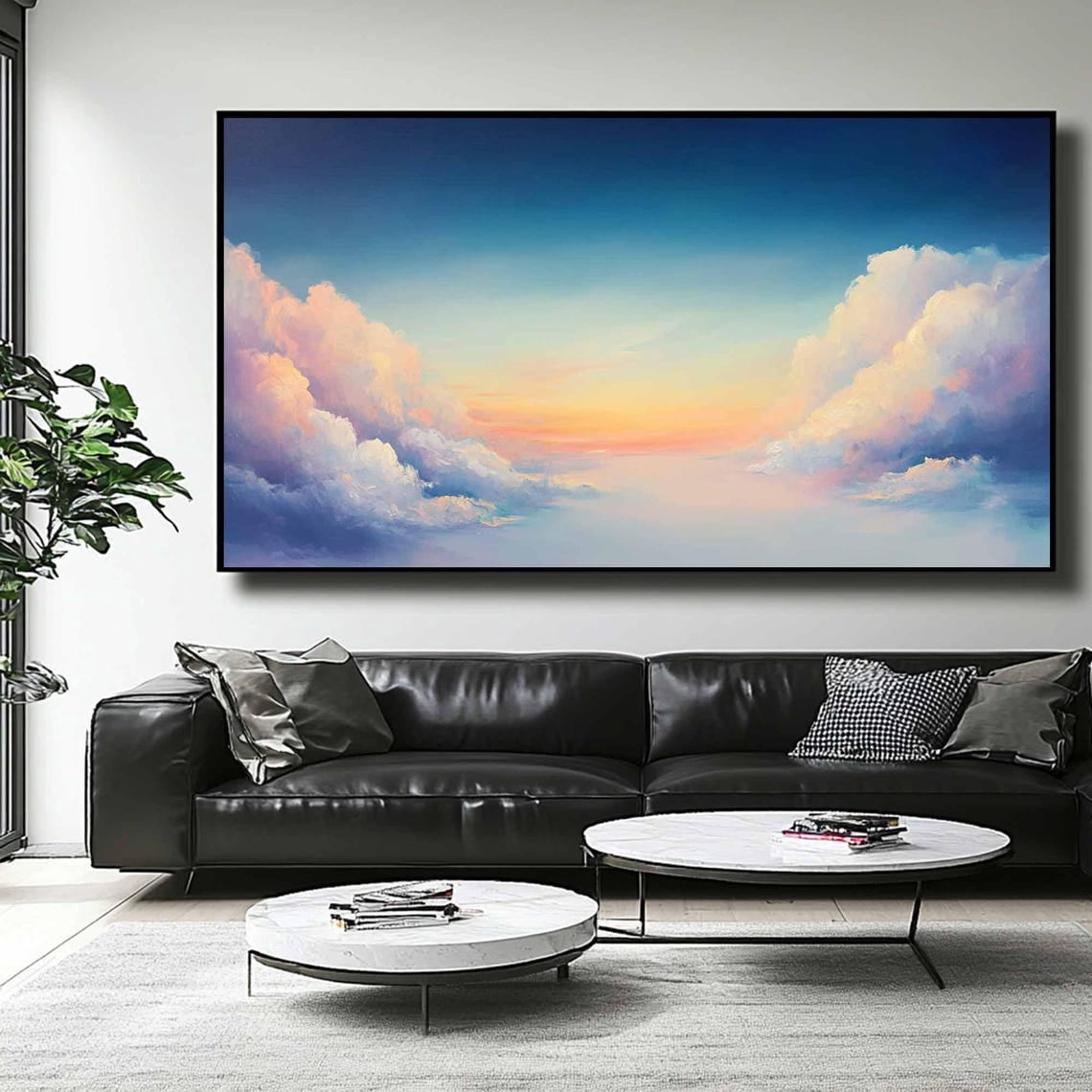 Cloud Abstract Art Landscape Art Living Room Decor Minimalist Art Cloud ...