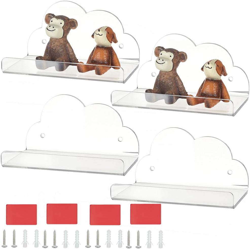 Cloud Acrylic Wall Mounted Display Stands Floating Wall Shelf with ...