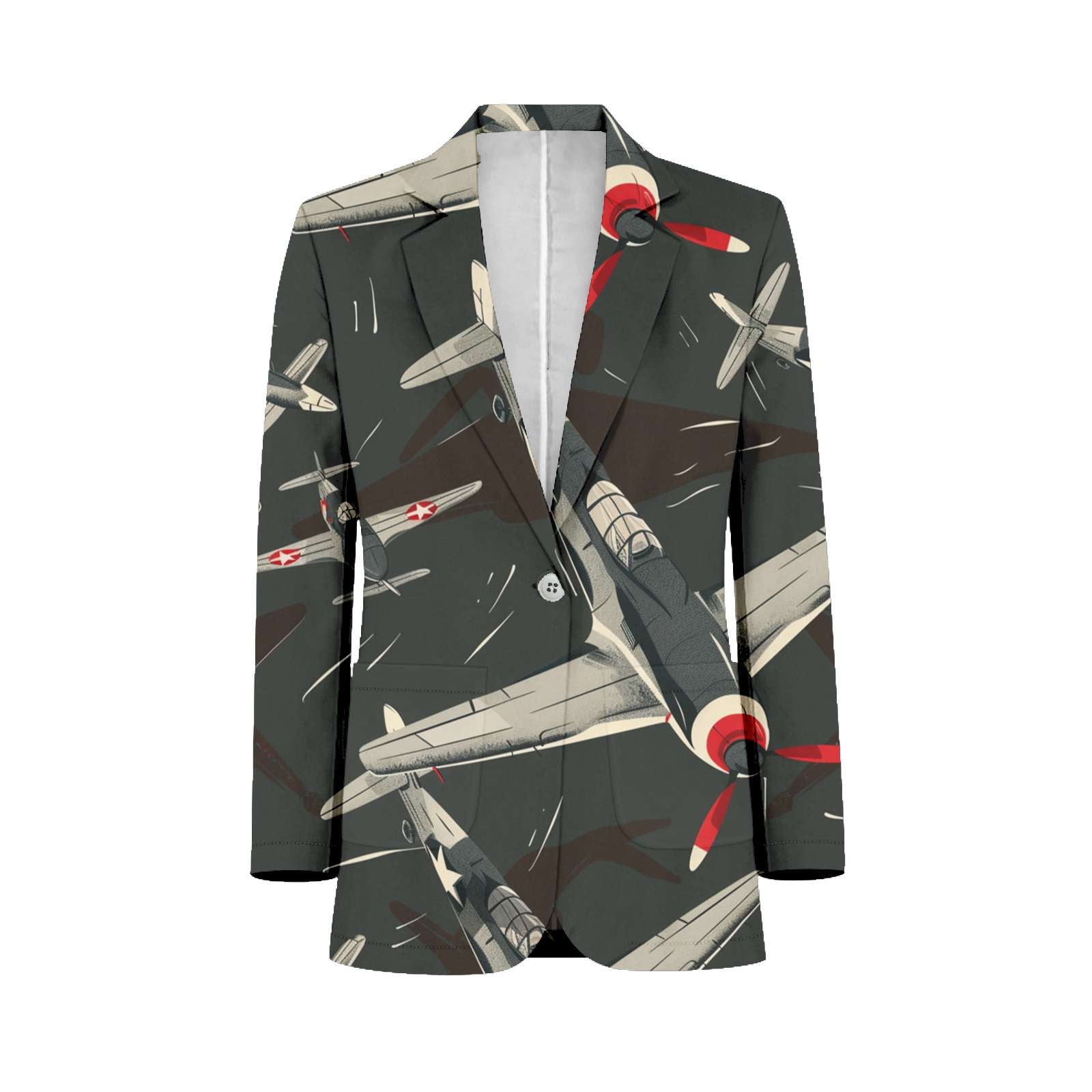 Cloud Airplane Pattern Customized Men's Suits full man Shawl Collar ...