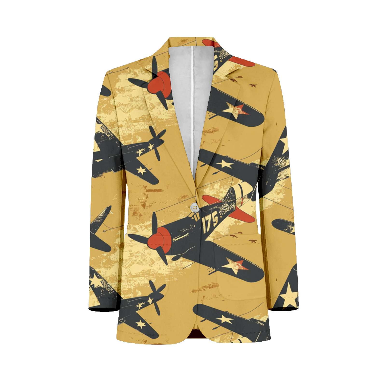 Cloud Airplane Pattern Customized Men's Suits full man Shawl Collar ...