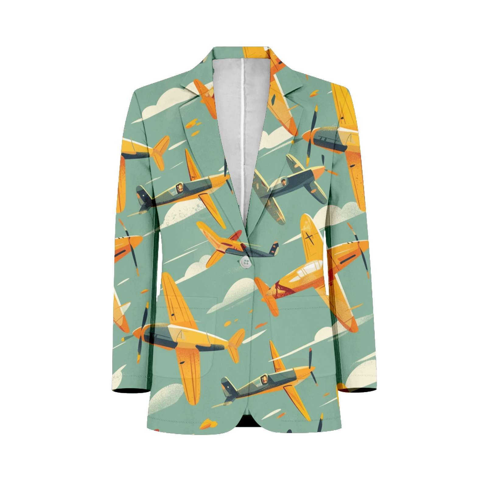 Cloud Airplane Pattern Customized Men's Suits full man Shawl Collar ...