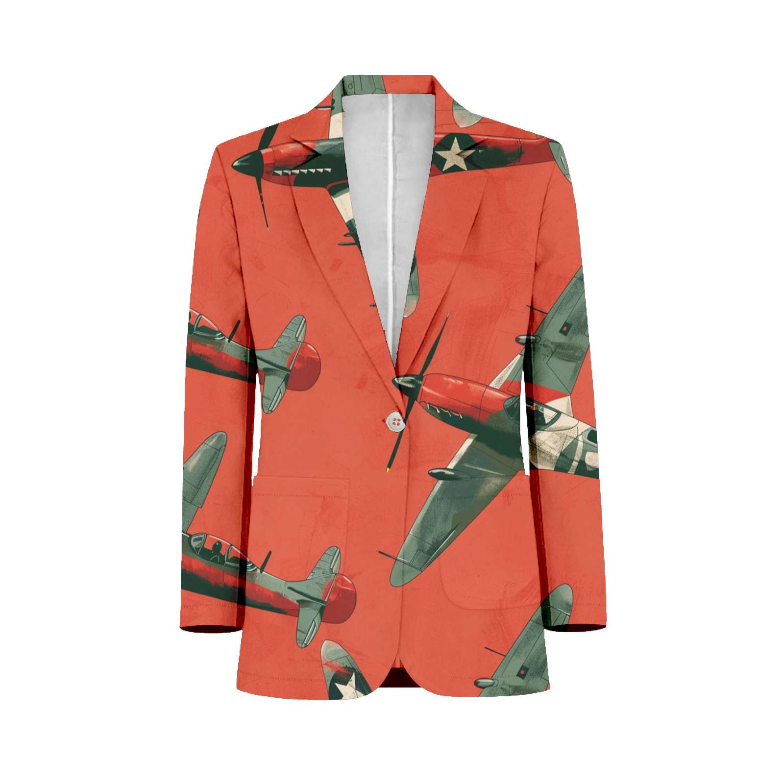 Cloud Airplane Pattern Customized Men's Suits full man Shawl Collar ...