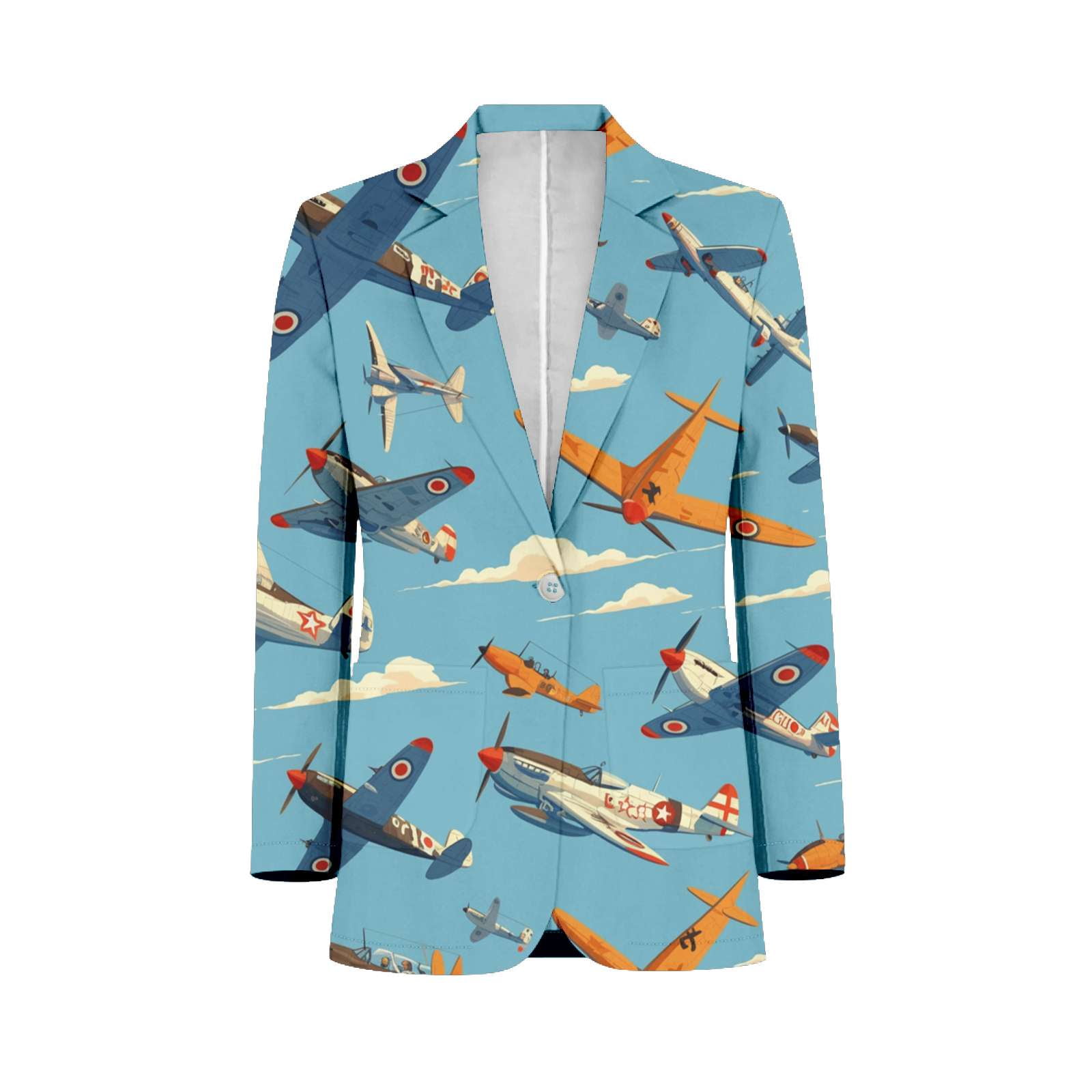 Cloud Airplane Pattern Customized Men's Suits full man Shawl Collar ...