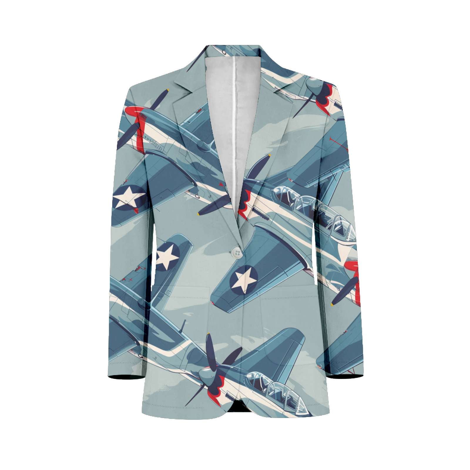 Cloud Airplane Pattern Customized Men's Suits full man Shawl Collar ...