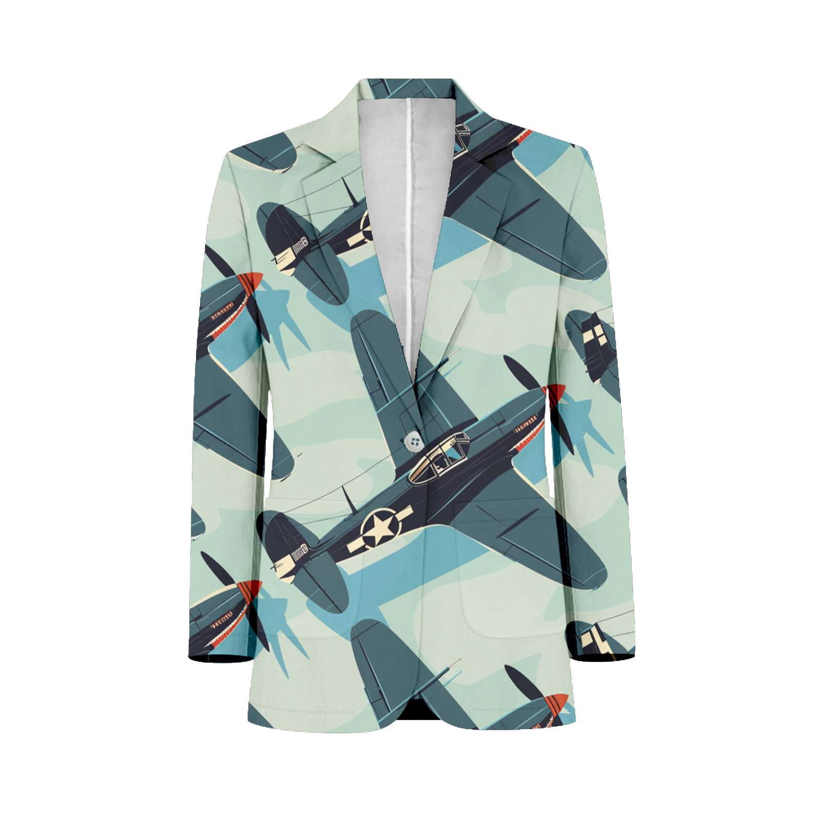 Cloud Airplane Pattern Customized Men's Suits full man Shawl Collar ...