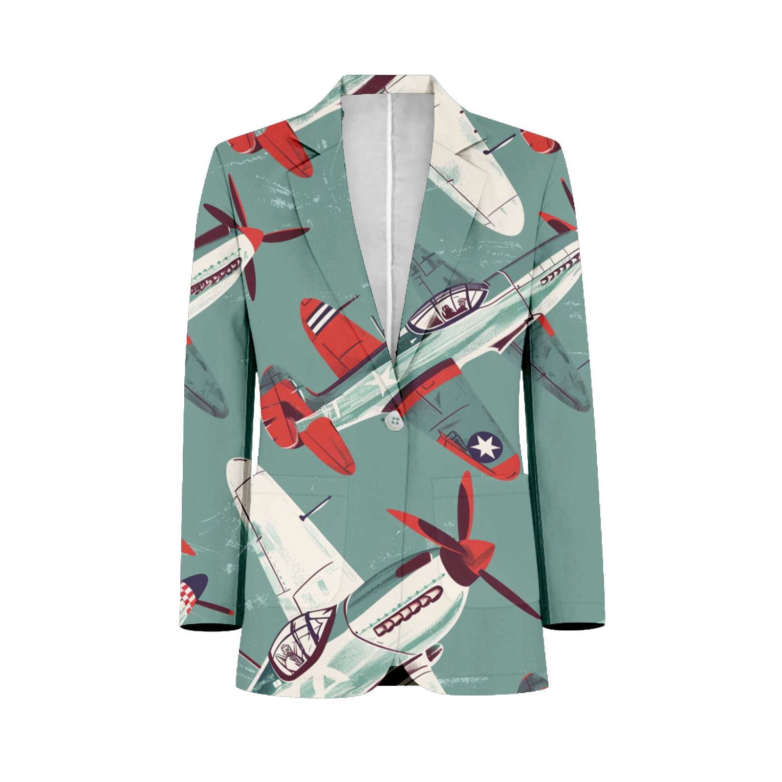 Cloud Airplane Pattern Customized Men's Suits full man Shawl Collar ...